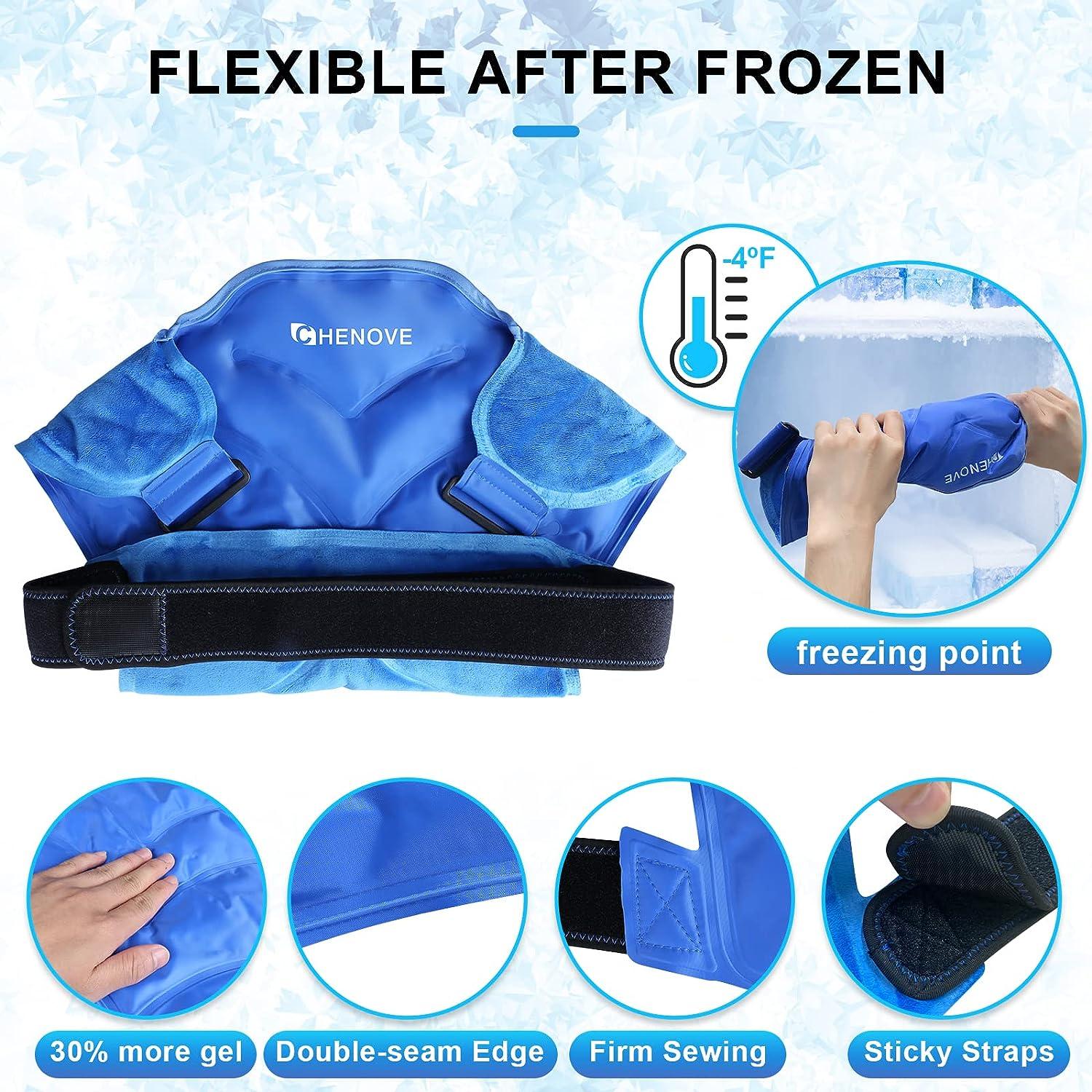 Chenove Shoulder Ice Pack with Compression Strap - Rotator Cuff Gel ...