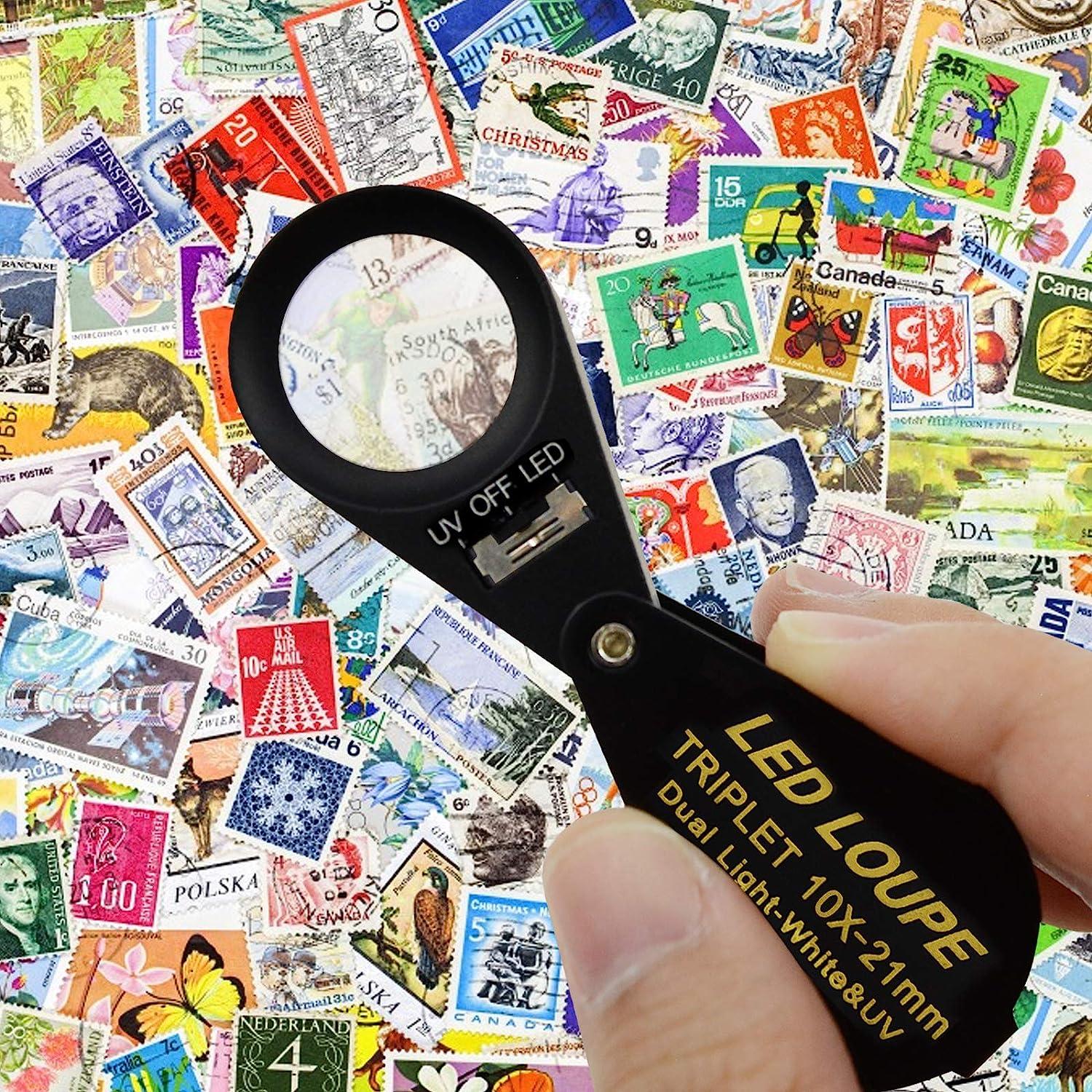 DANOPLUS 10x Magnifier Jewelry Loupe LED UV 21mm Triplet Lens - Gem ...