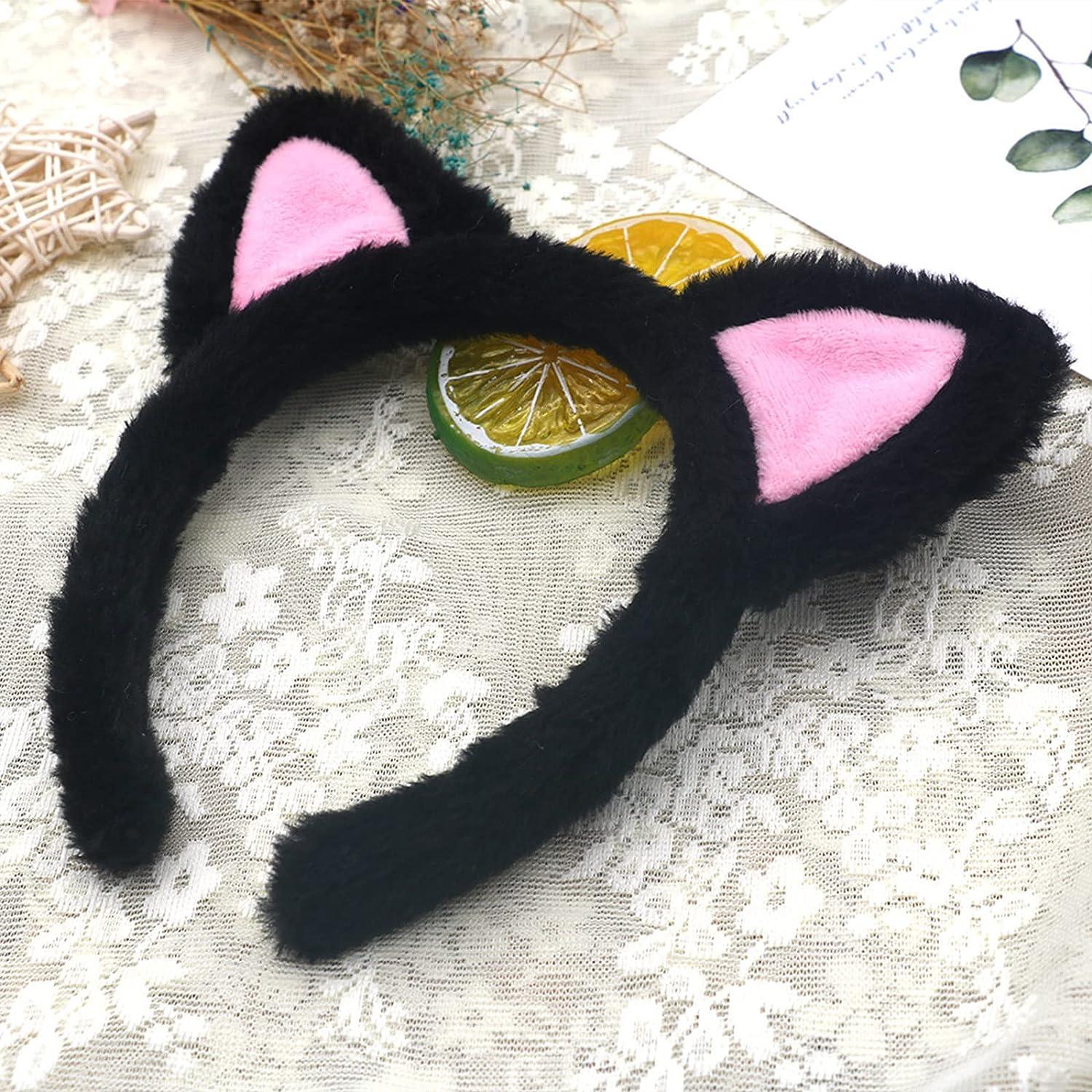 AEGYPIUS Cat Ears Headband - Plush Washing Face & Makeup Hairband for ...
