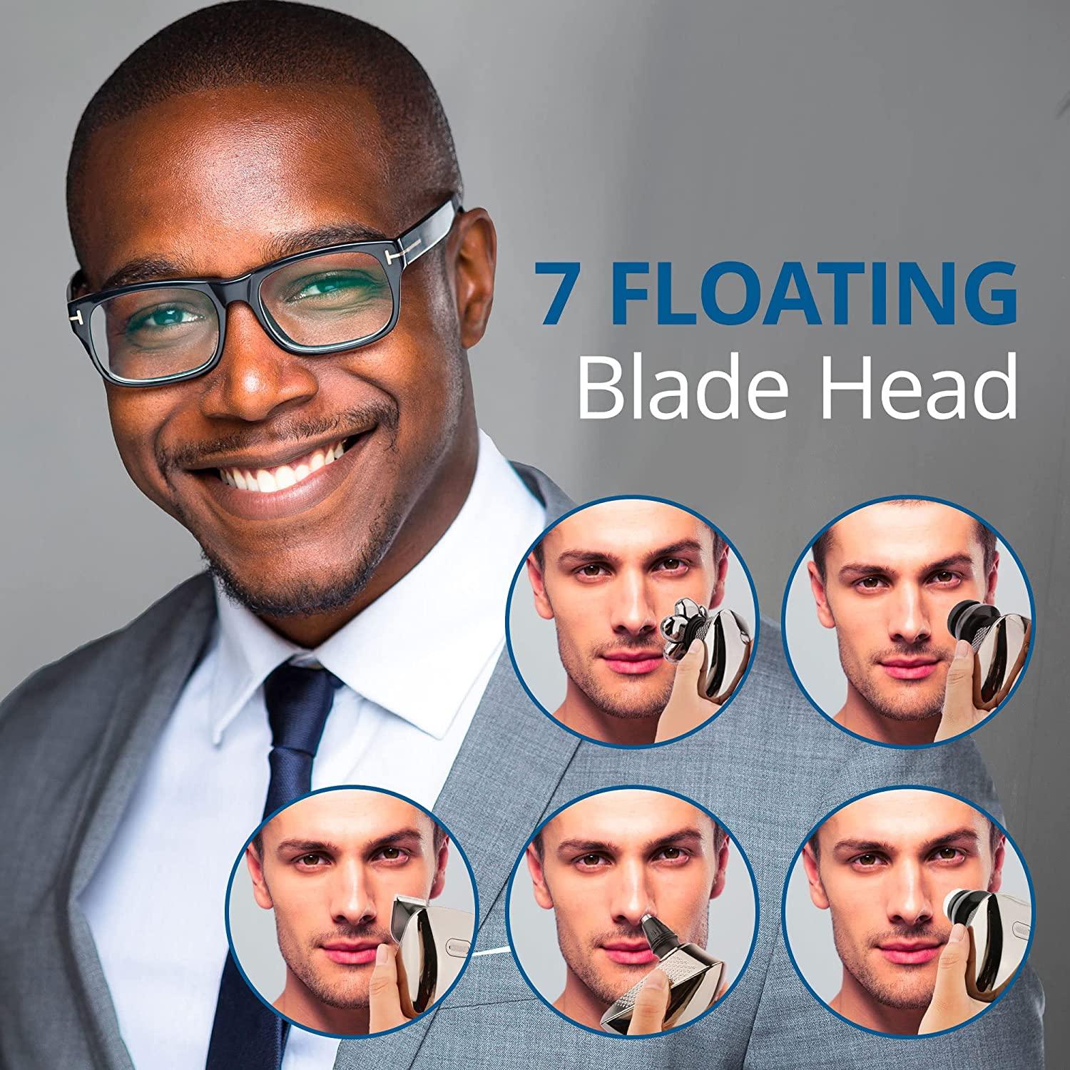 AW Men's 5-in-1 Electric Head Shaver - Cordless, Ergonomic & Anti-Pinch ...