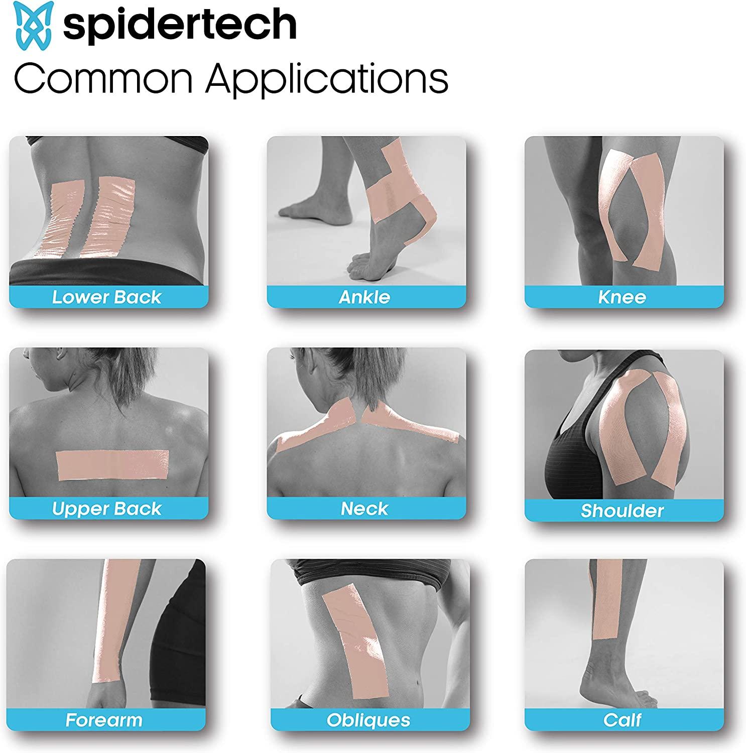 SpiderTech Gentle-Therapeutic Kinesiology Tape Roll 2 x 16.4' (50mm x 5m) - Sensitive Skin ...