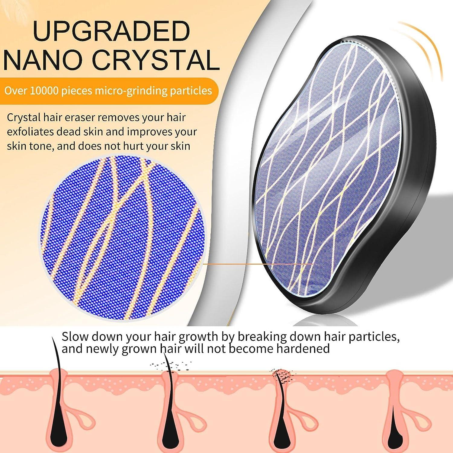 Crystal Hair Eraser - Reusable Nano-Microparticles Hair Remover for Men ...