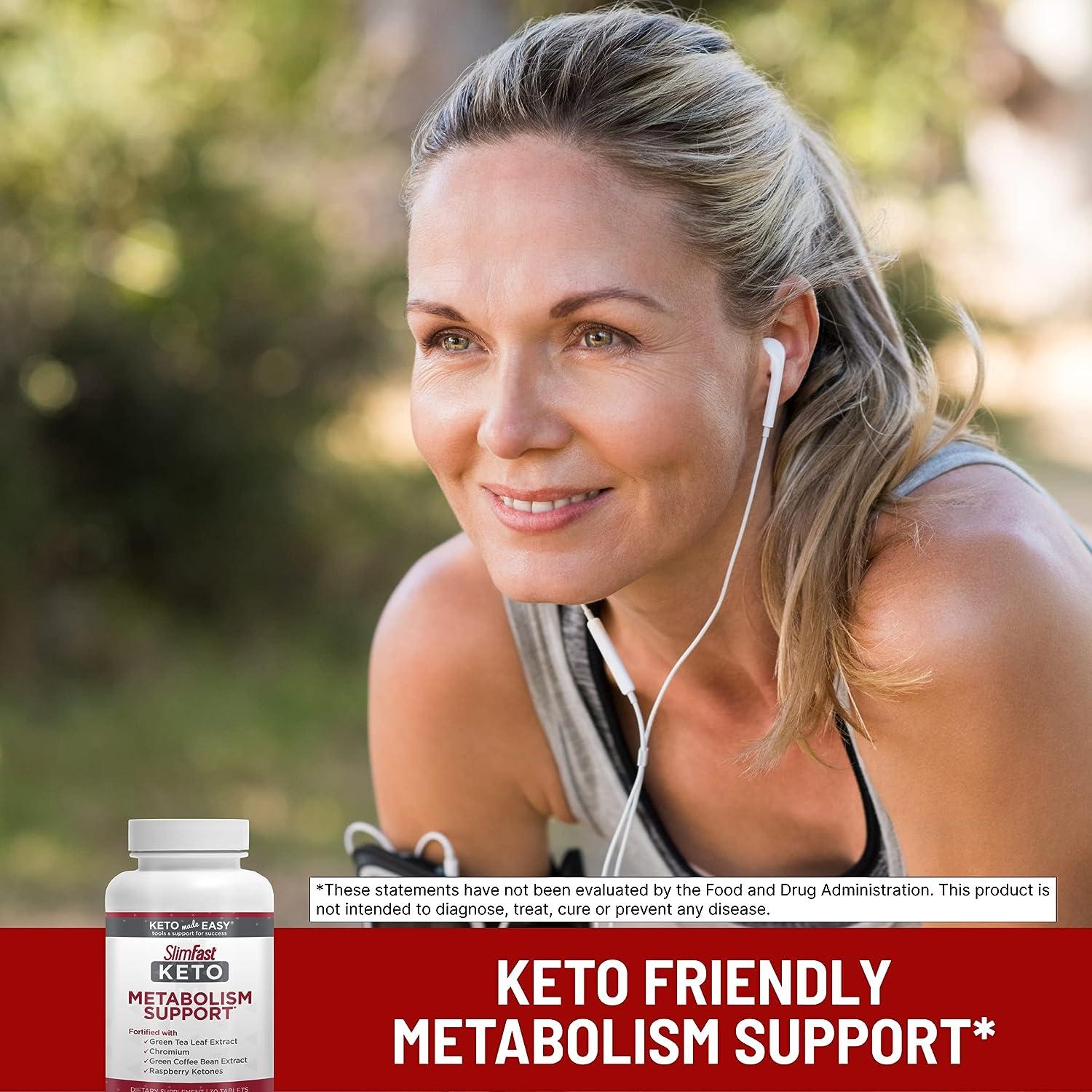 SlimFast Keto Metabolism Support Tablets - Green Tea, Chromium, Green ...