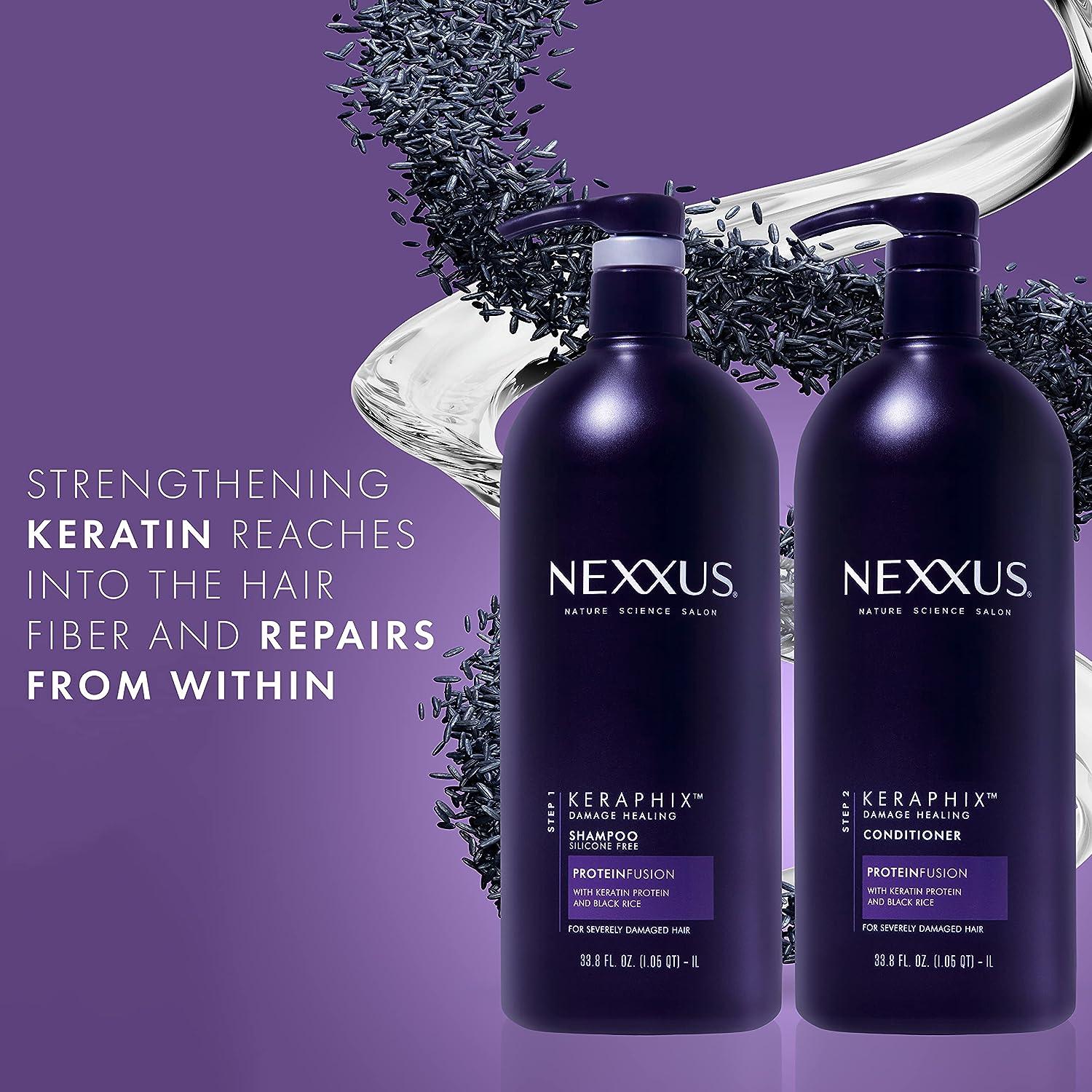 Nexxus Keraphix Shampoo 33.8 oz - Keratin Protein & Black Rice Formula ...