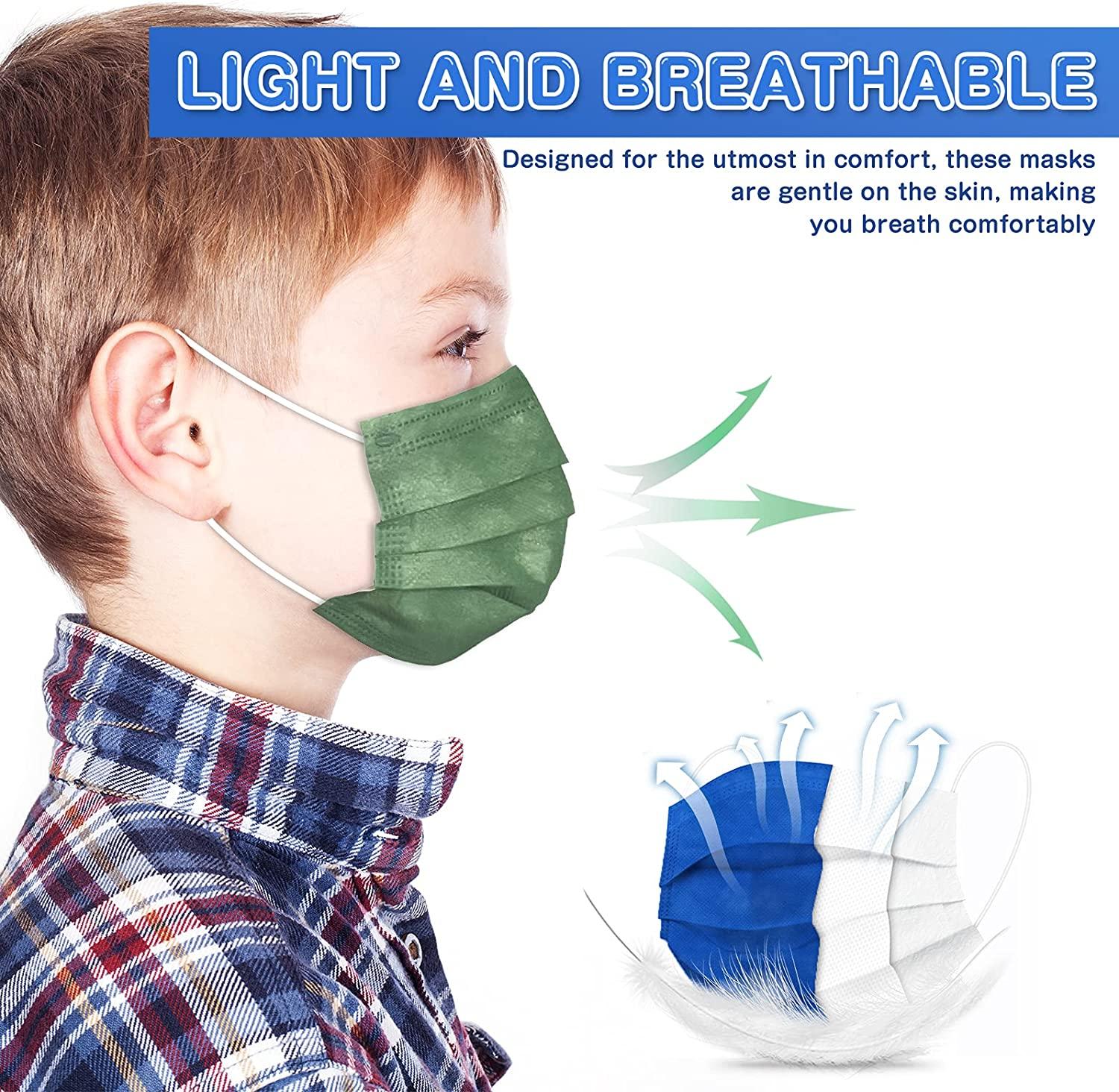 Kids Face Mask Individually Wrapped - 50PCS Multicolored Disposable ...