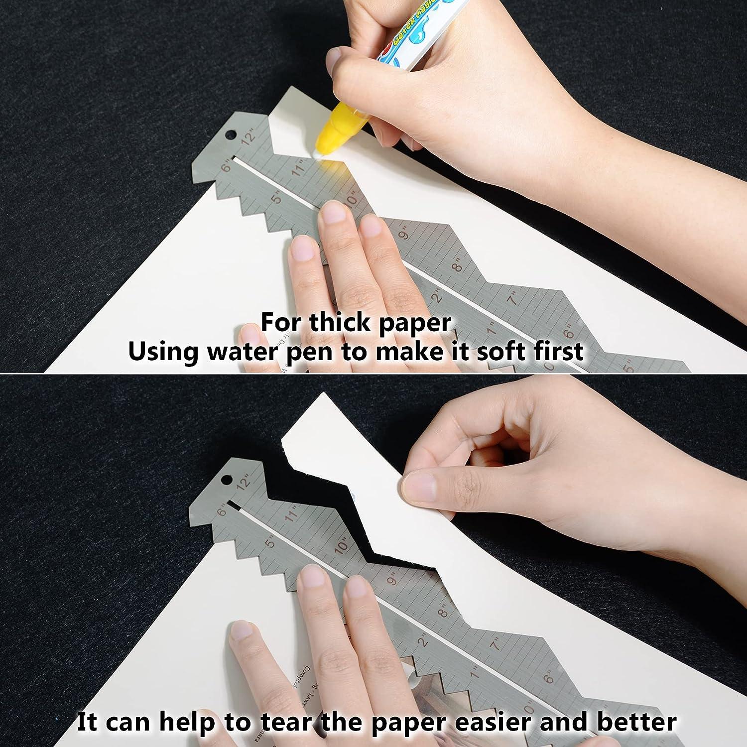 UPTTHOW Stainless Steel Metal Paper Tearing Ruler Craft Ruler for ...