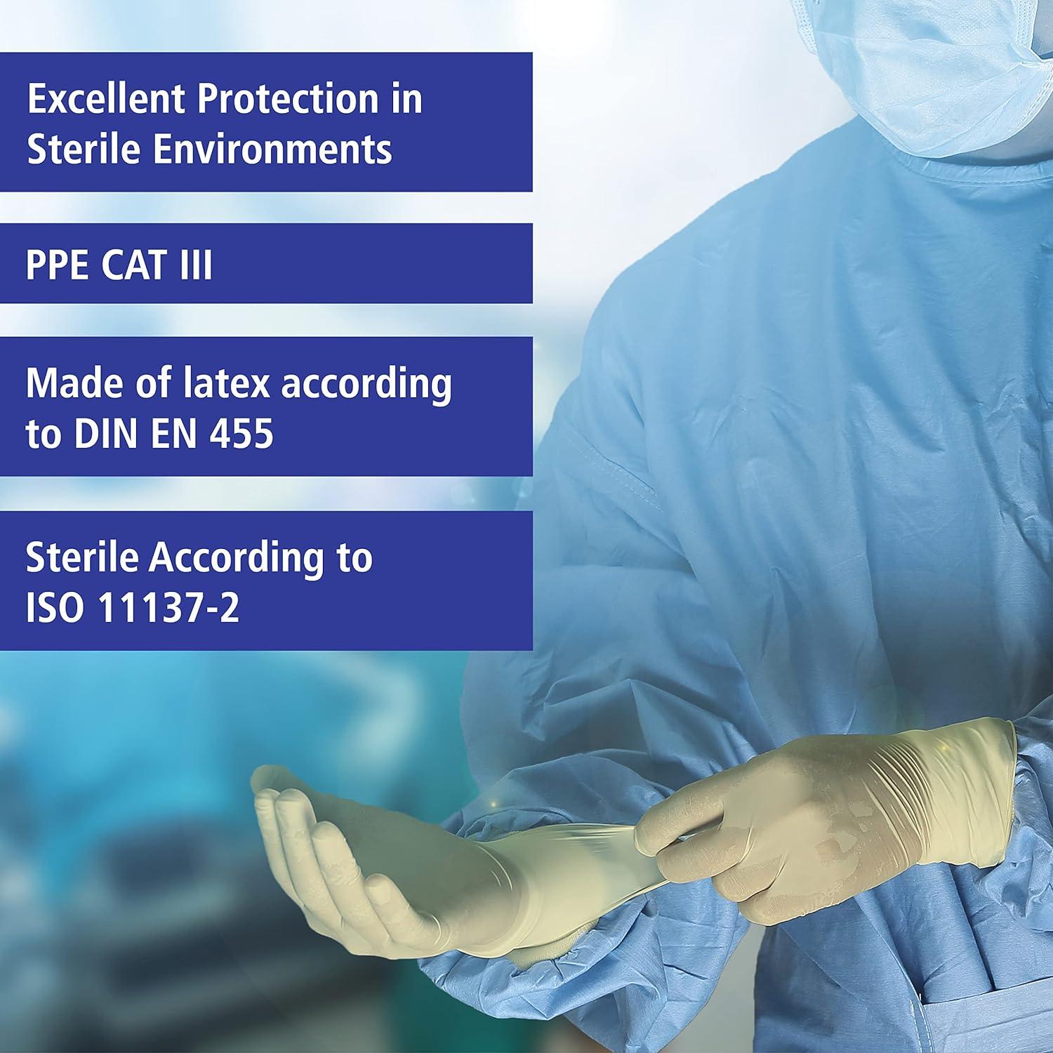 Surgical Gloves - Medium Powder Free Sterile Latex Disposable (Size 7, 50 Pairs) - Meditrade ...