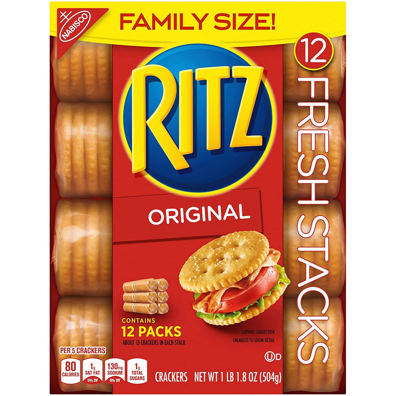 RITZ Fresh Stacks Original Crackers Family Size 1.8oz - Delicious Snack for the Whole Family ...