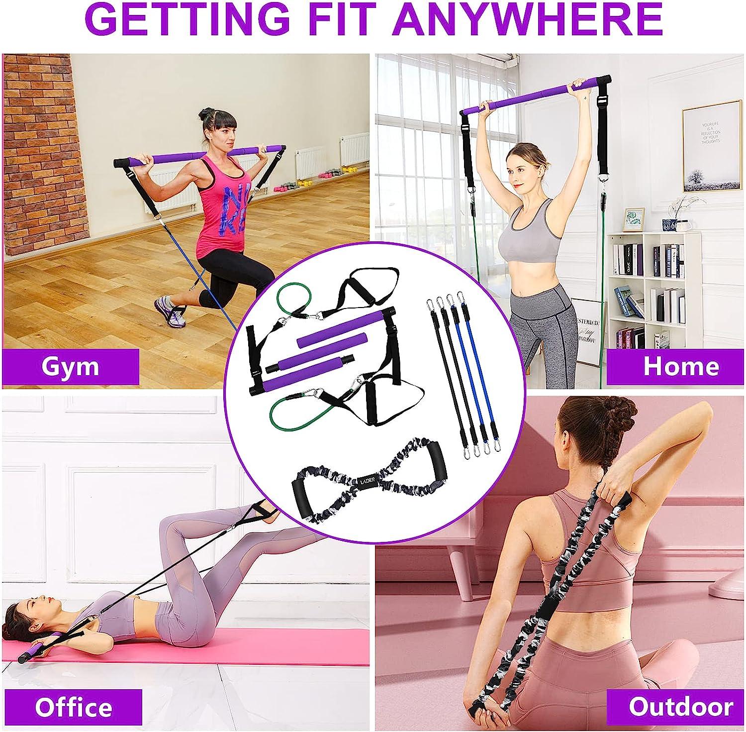Pilates Bar Kit With Resistance Bands Pilates Bar Set, Portable Yoga ...