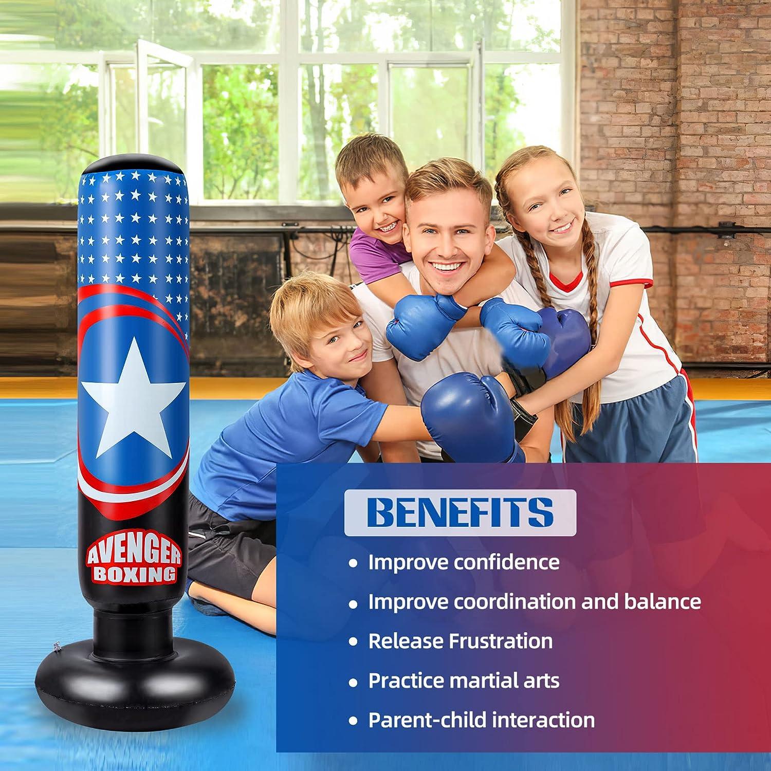 Inflatable Kids Punching Bag Set with Stand and Air Pump | Perfect for ...