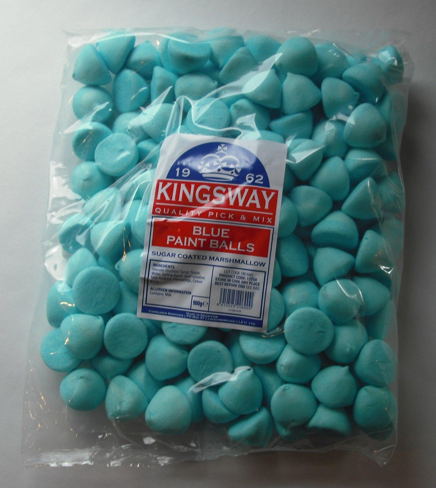 Kingsway Blue Paint Balls Marshmallow 150-Pack - Delicious Sugar-Coated ...