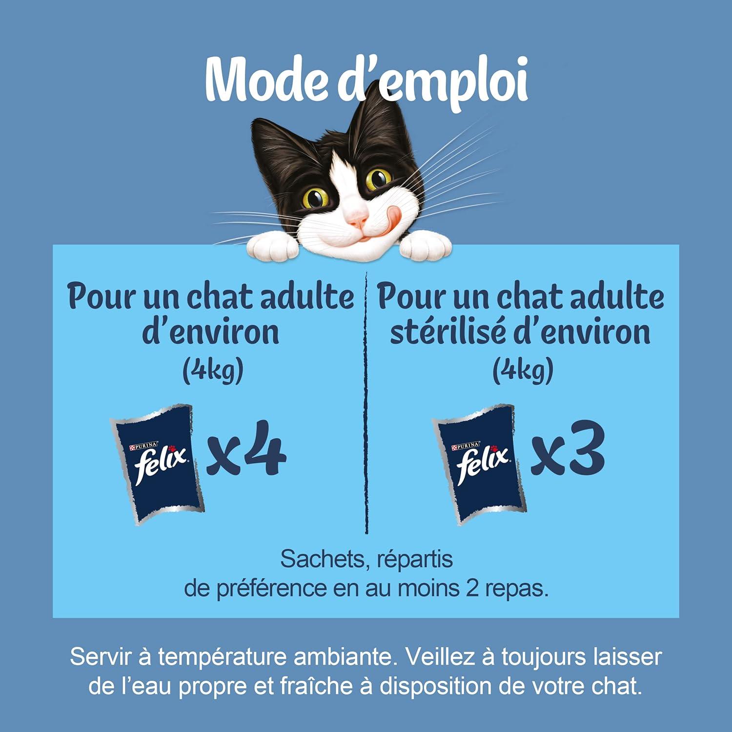 Buy Felix Jelle Chopped Cat Food | Adult Selection: Beef Salmon Chicken ...
