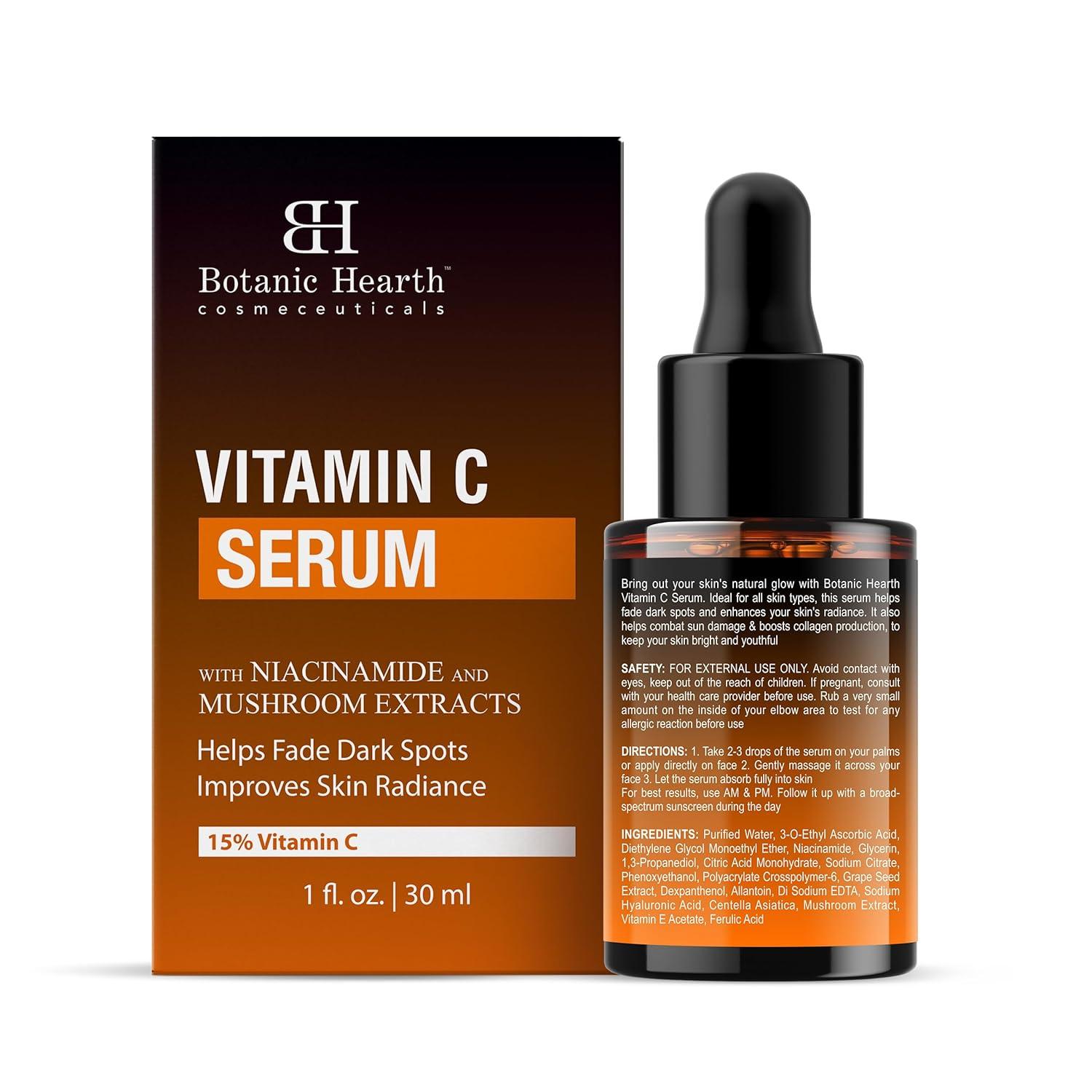 Botanic Hearth 15% Vitamin C Face Serum - Brighten Skin Reduce Dark ...