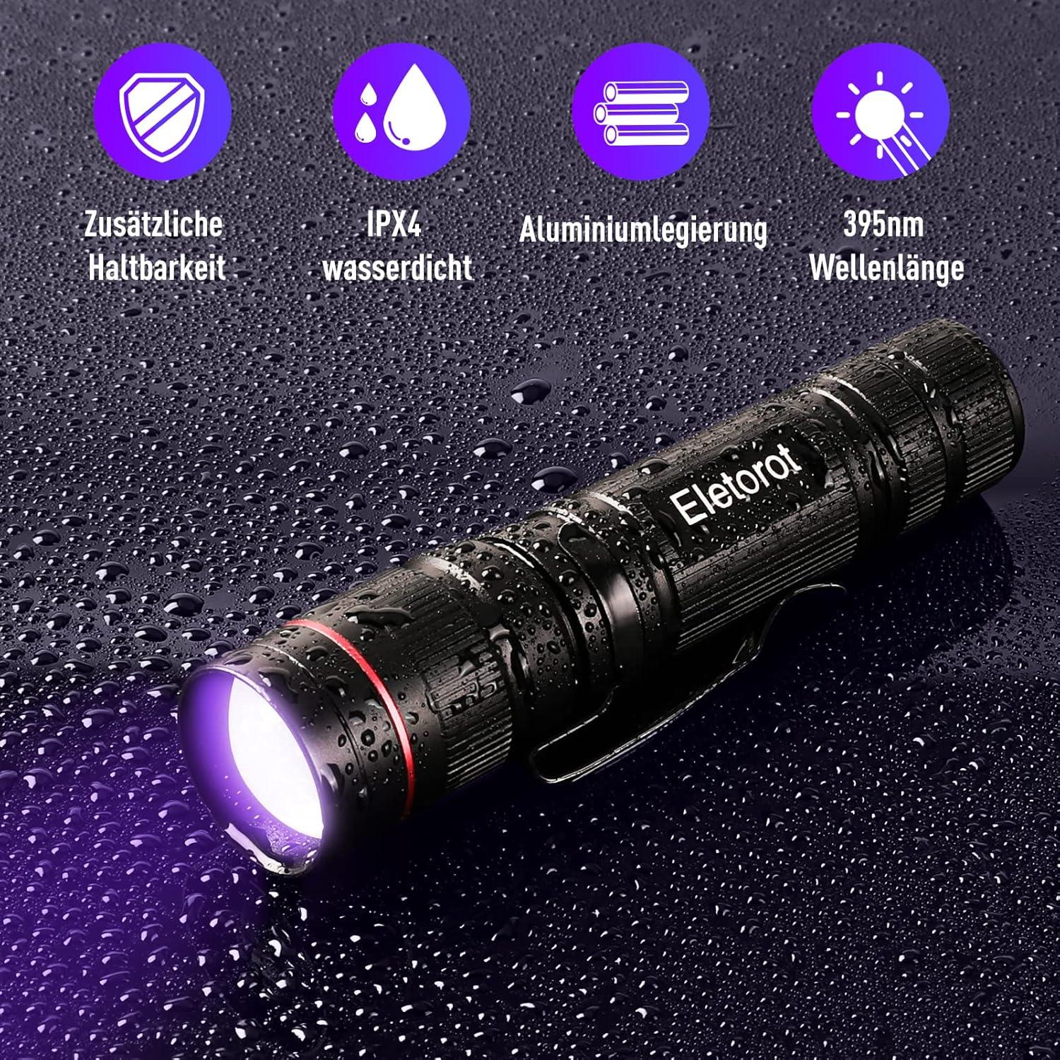 Eletorot UV Flashlight LED Hand Lamp - Detect Counterfeit Money ...