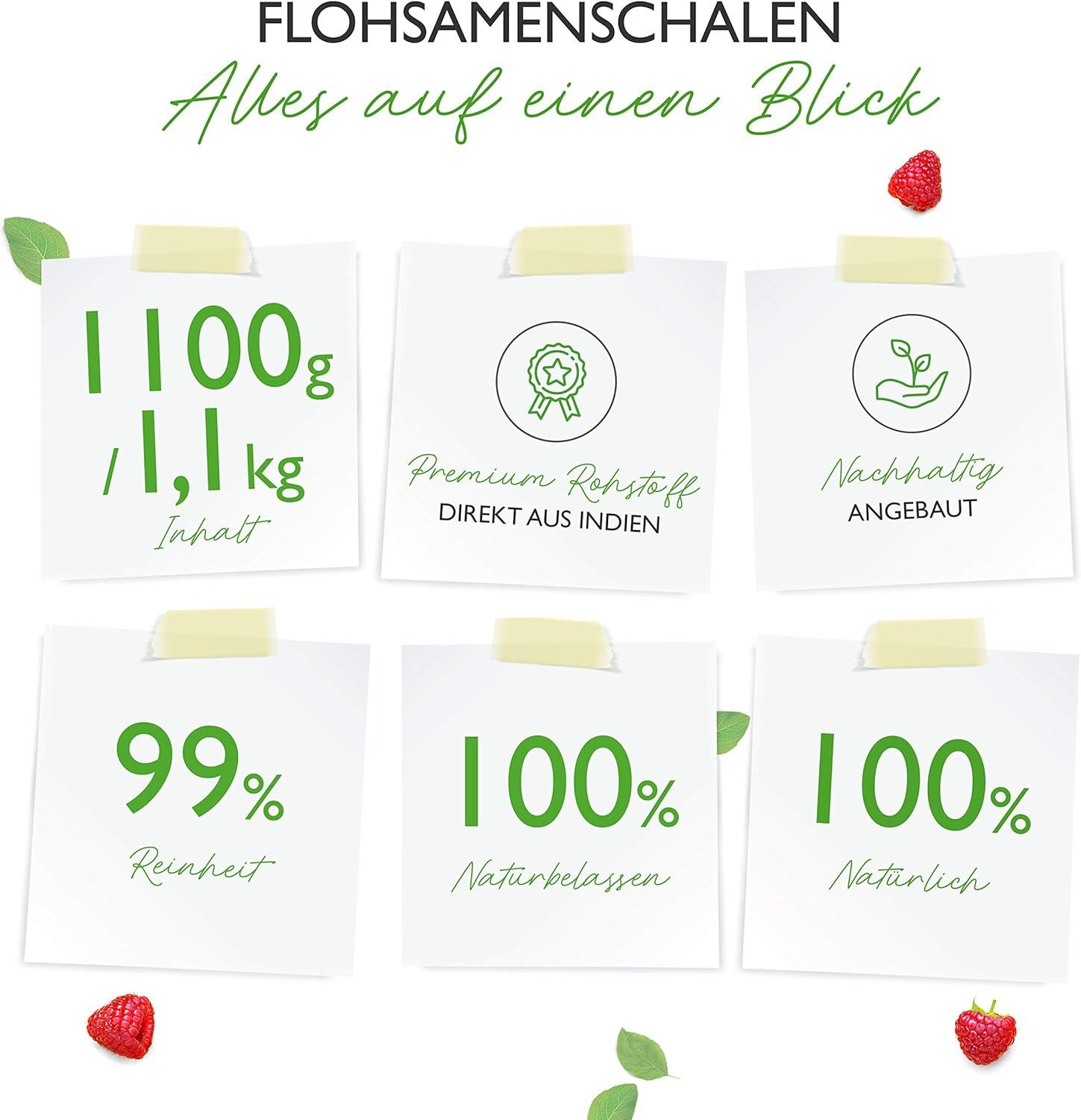 Buy 1.1 kg Flea Seed Shells - 99% Pure Low-Carb Vegan & Additive-Free ...