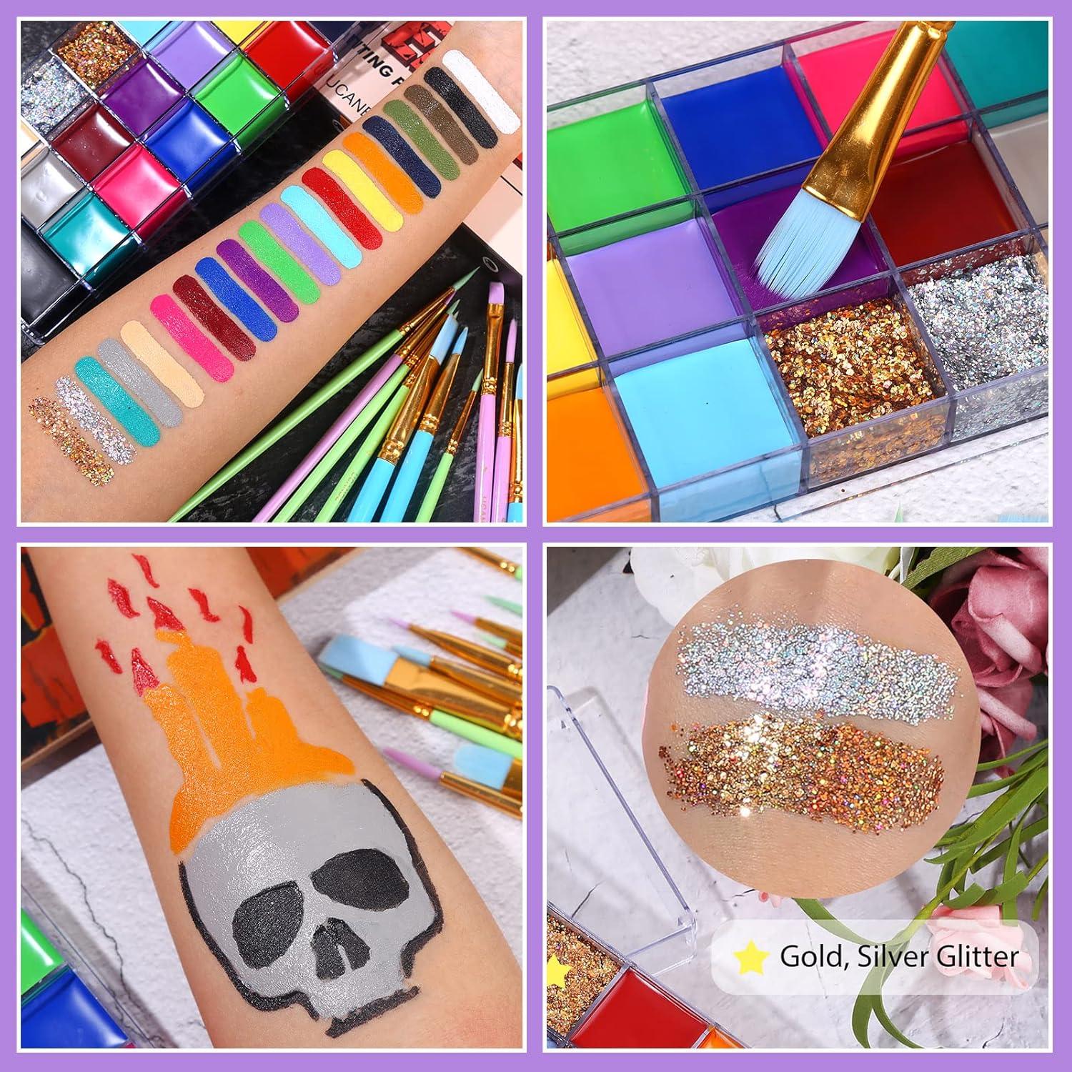 Ucanbe Body Colors - 20 Waterproof Shades with Brushes | Safe Face ...