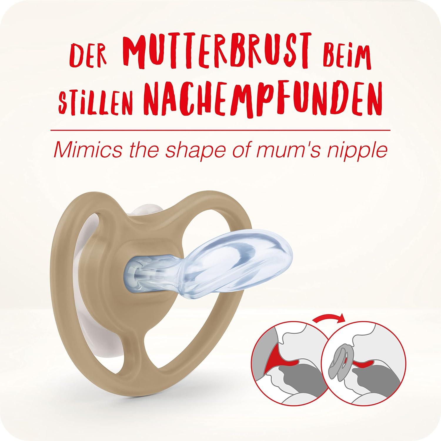Buy Nuk Space Schnuller for 0-18 Months | BPA-Free Silicone Pacifier with Extra Ventilation ...