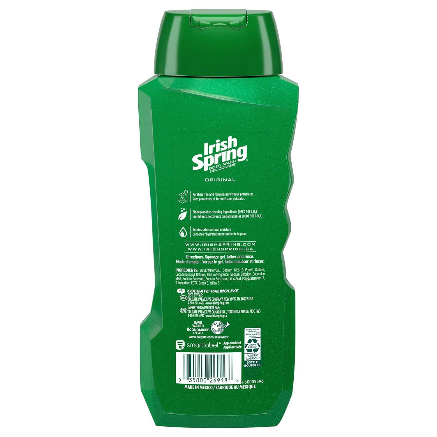 Irish Spring Original Body Wash for Men - 18 Fl Oz, Pack of 4 ...