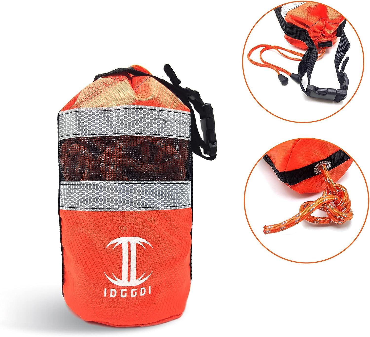 IDGGDI Throw Bag for Water Rescue - 70ft Reflective Rope for Kayaking ...