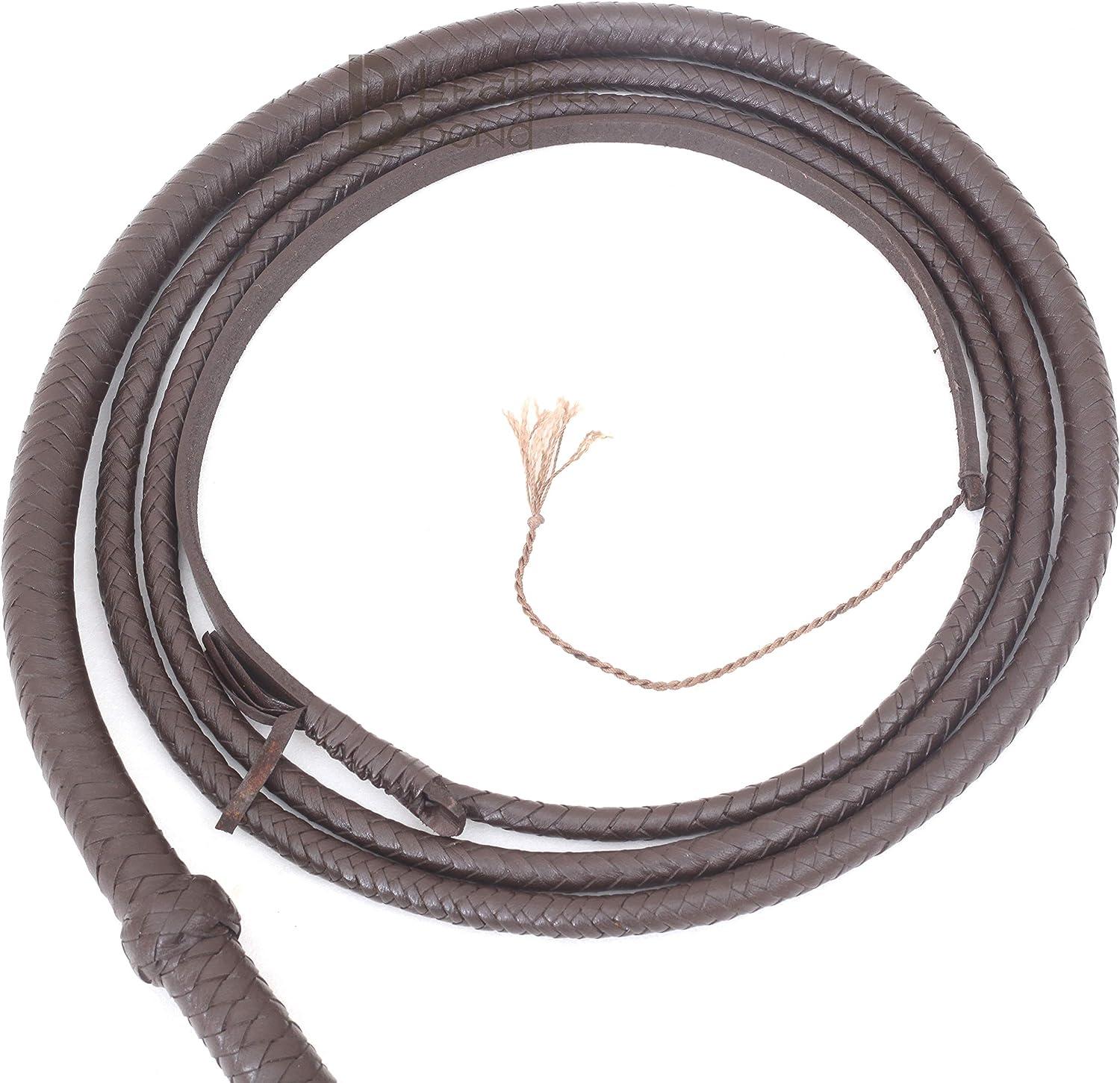 Authentic Indiana Jones Style 10.0 Feet Dark Brown Leather Bullwhip ...