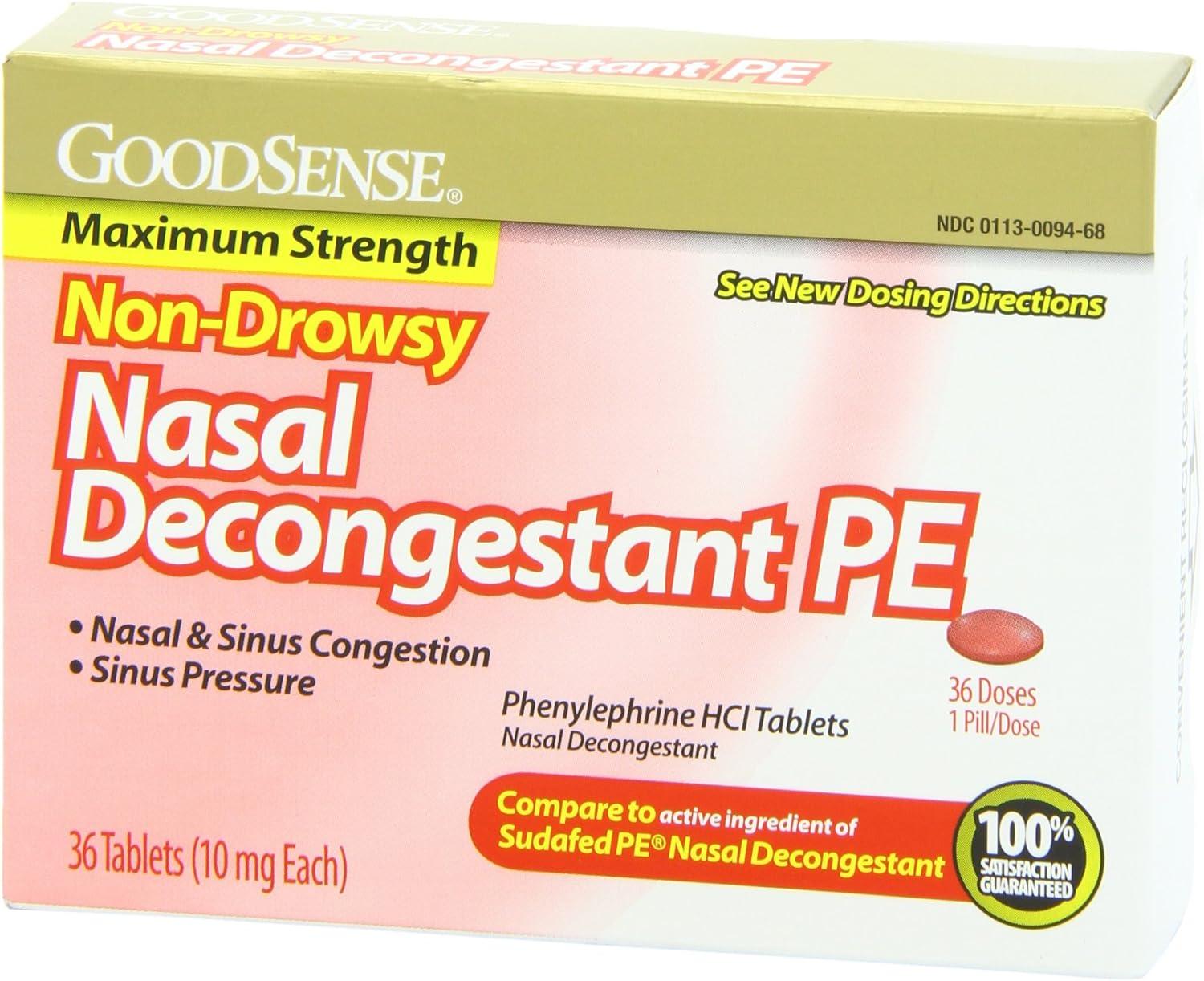 GoodSense Maximum Strength Nasal Decongestant PE Tablets - 36 Count ...