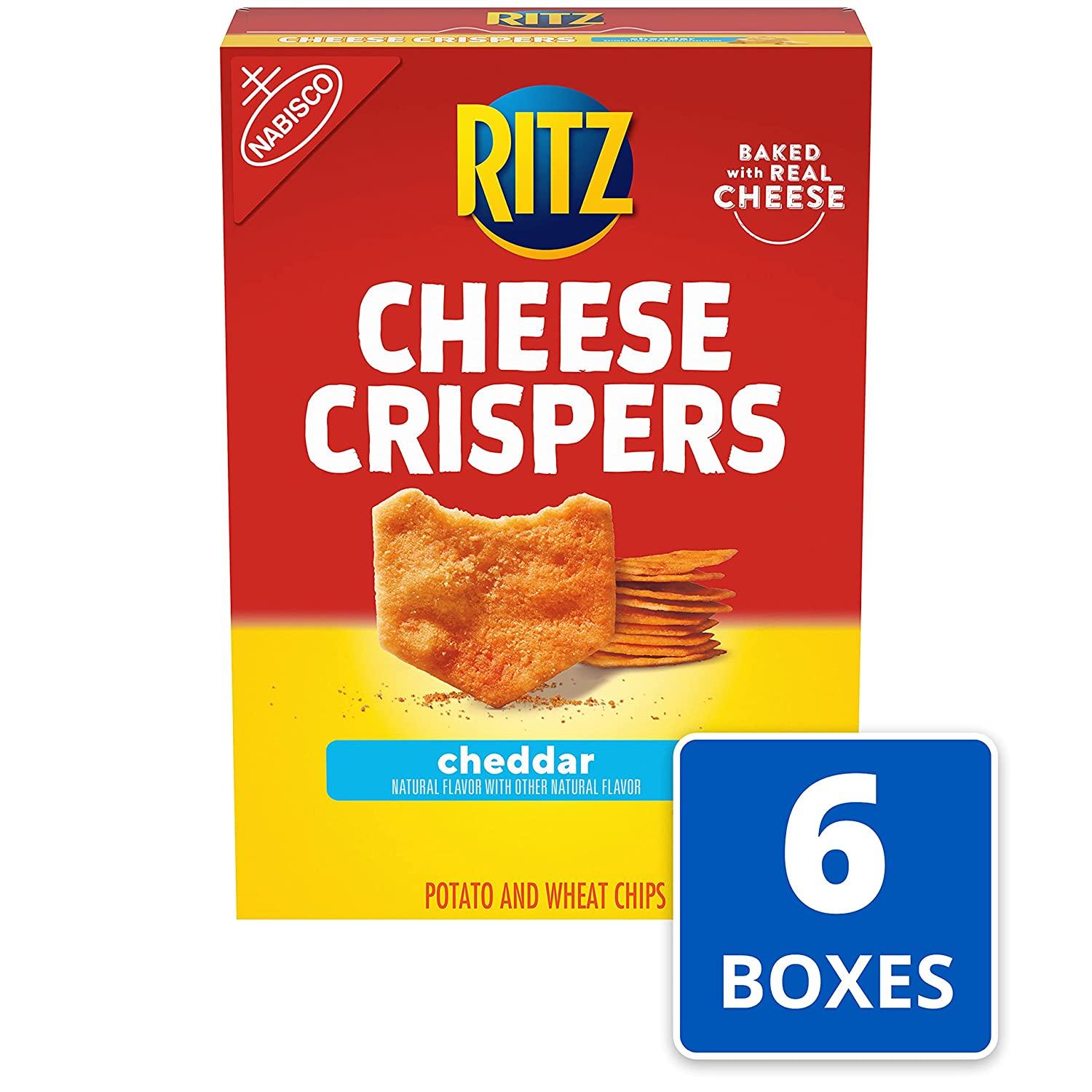 Ritz Crispers Cheddar Cheese Chips - 6 Count Pack, Savory Snack Option ...