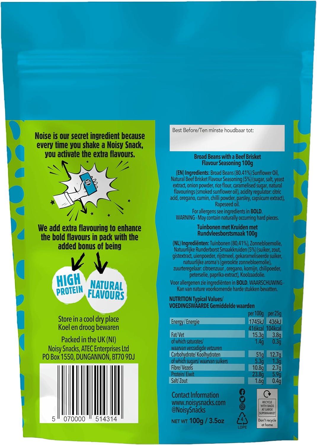 Noisy Snacks - Beef Brisket Crunchy Broad Beans Great Taste Award ...