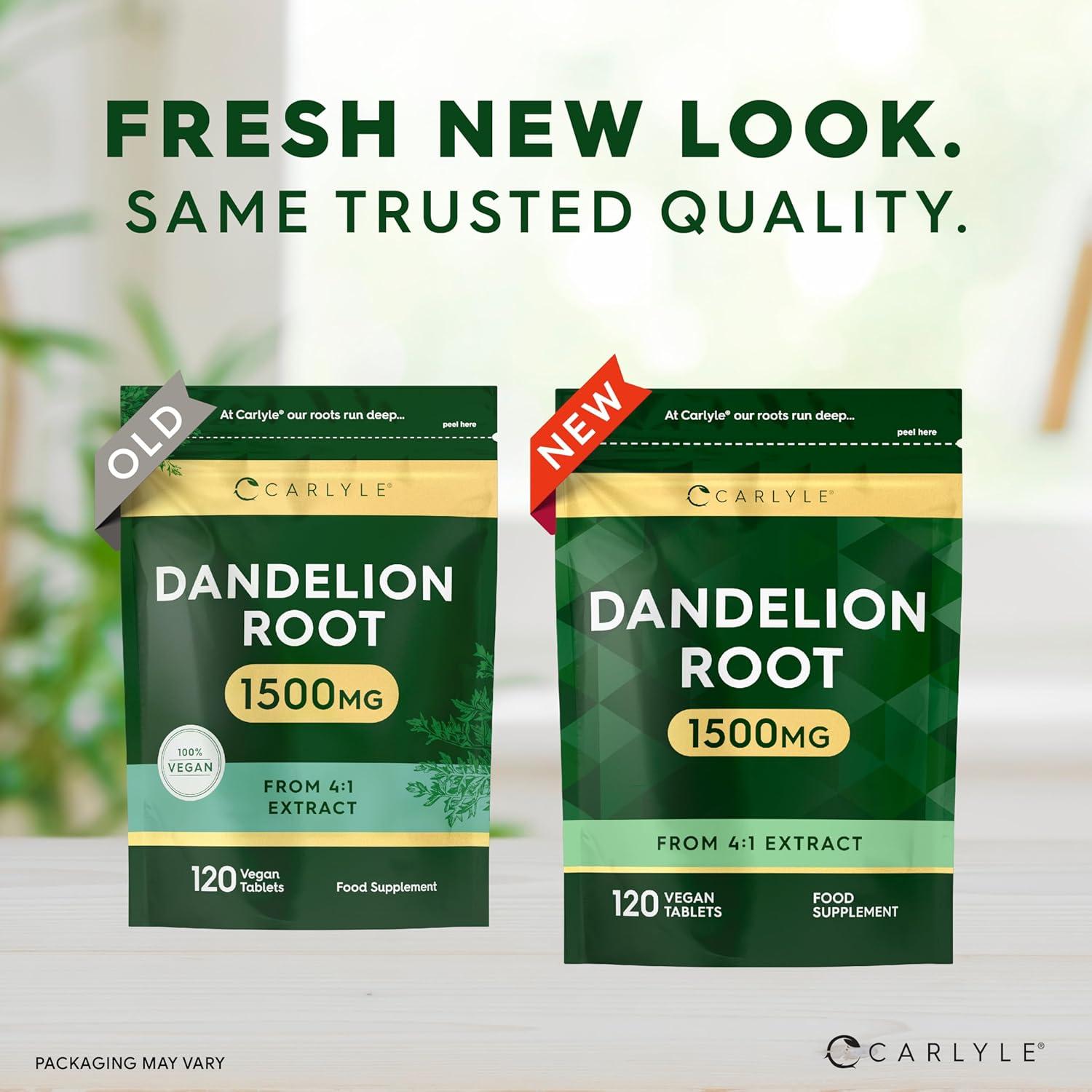 Dandelion Tablets 1500mg | High Strength Dandelion Root Extract | Liver & Digestion Support ...