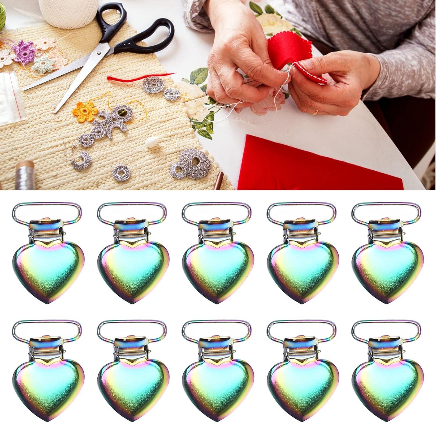 10 Metal Cardiac Pacifier Clips - DIY Colorful Rust-Resistant Clips for ...