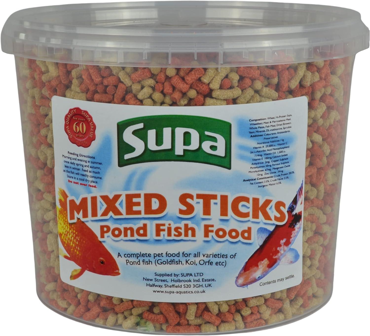 Supa Mixed Koi and Pond Sticks 3 Litre Bucket| Premium Quality Fish ...