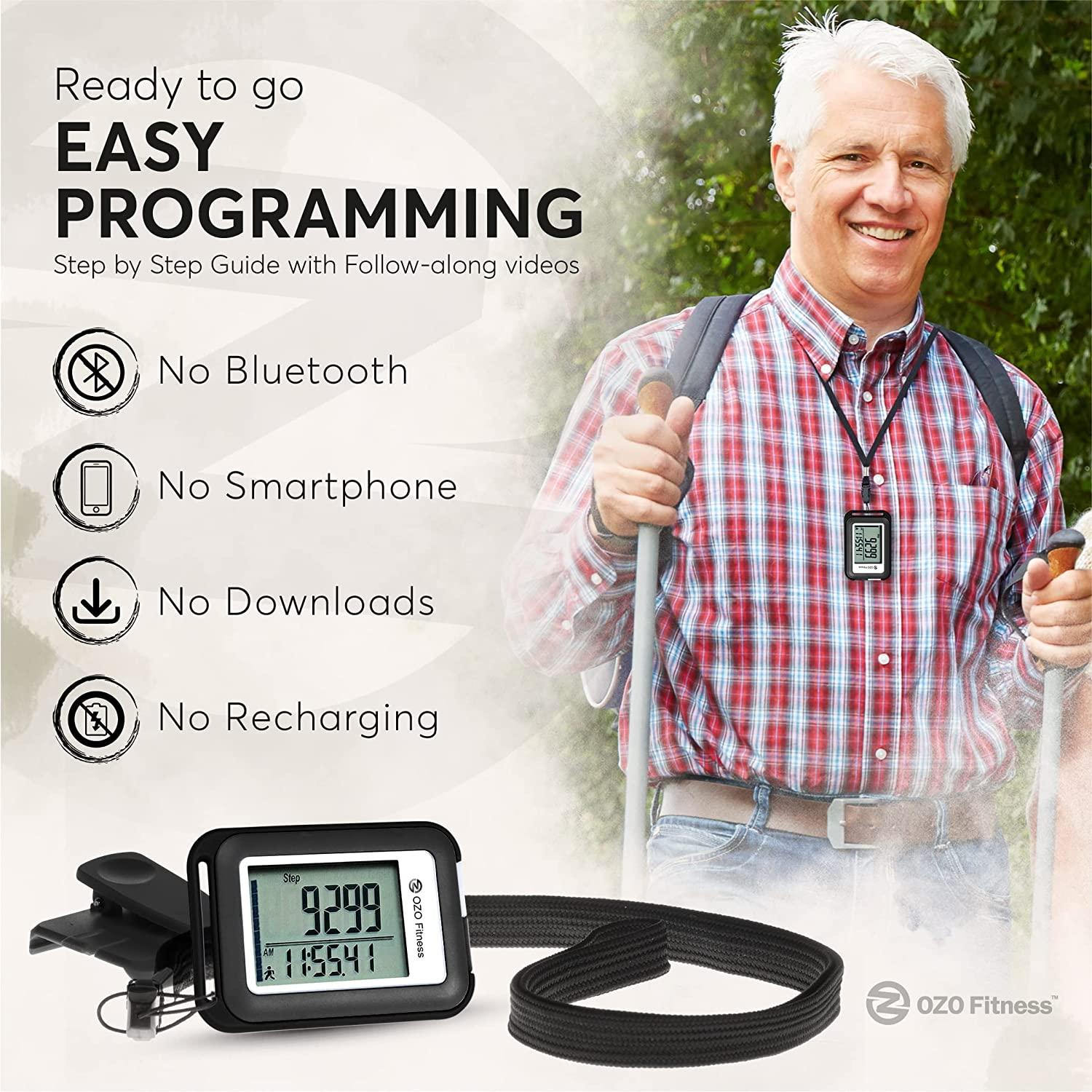 OZO Fitness SC 3D Digital Pedometer for Walking - Track Steps, Miles ...