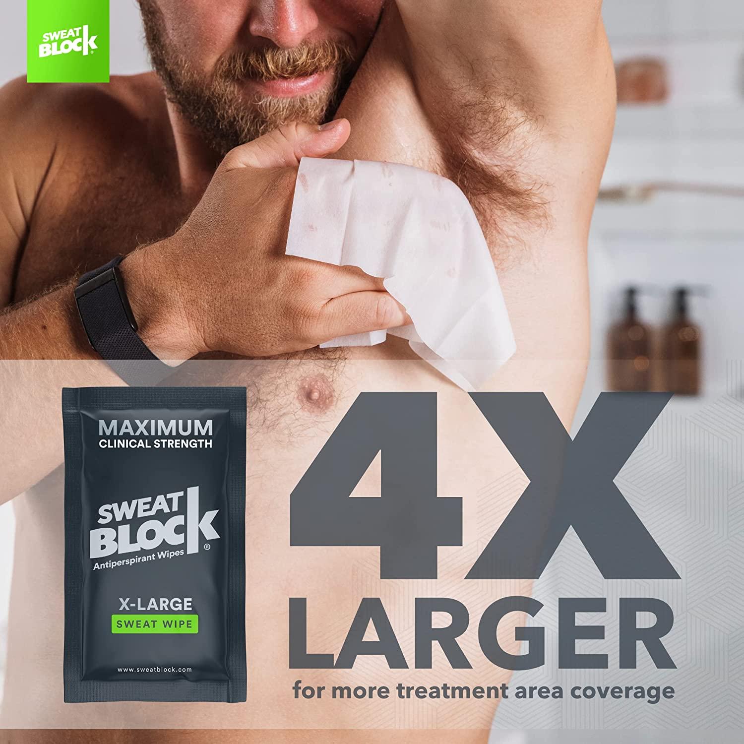 SweatBlock Maximum Strength Antiperspirant Sweat Wipes - 10 Count - Up ...