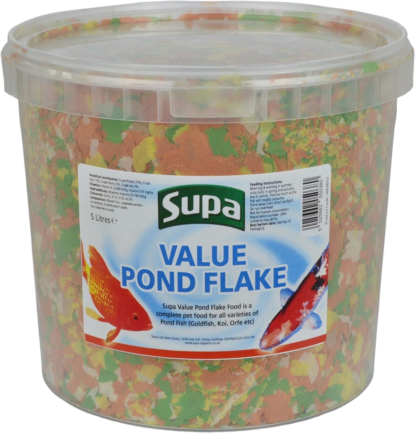 Supa Value Pond Flake Fish Food 5L Bucket - Nutritionally Balanced Diet ...