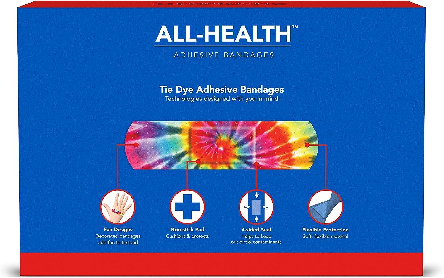 Colorful Tie Dye Adhesive Bandages 0.75 x 3 350 ct - Fun Designs for ...