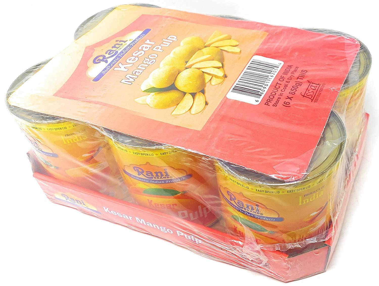 Rani Mango Pulp Puree 30oz Pack of 6 - Kesar Sweetened, All Natural ...