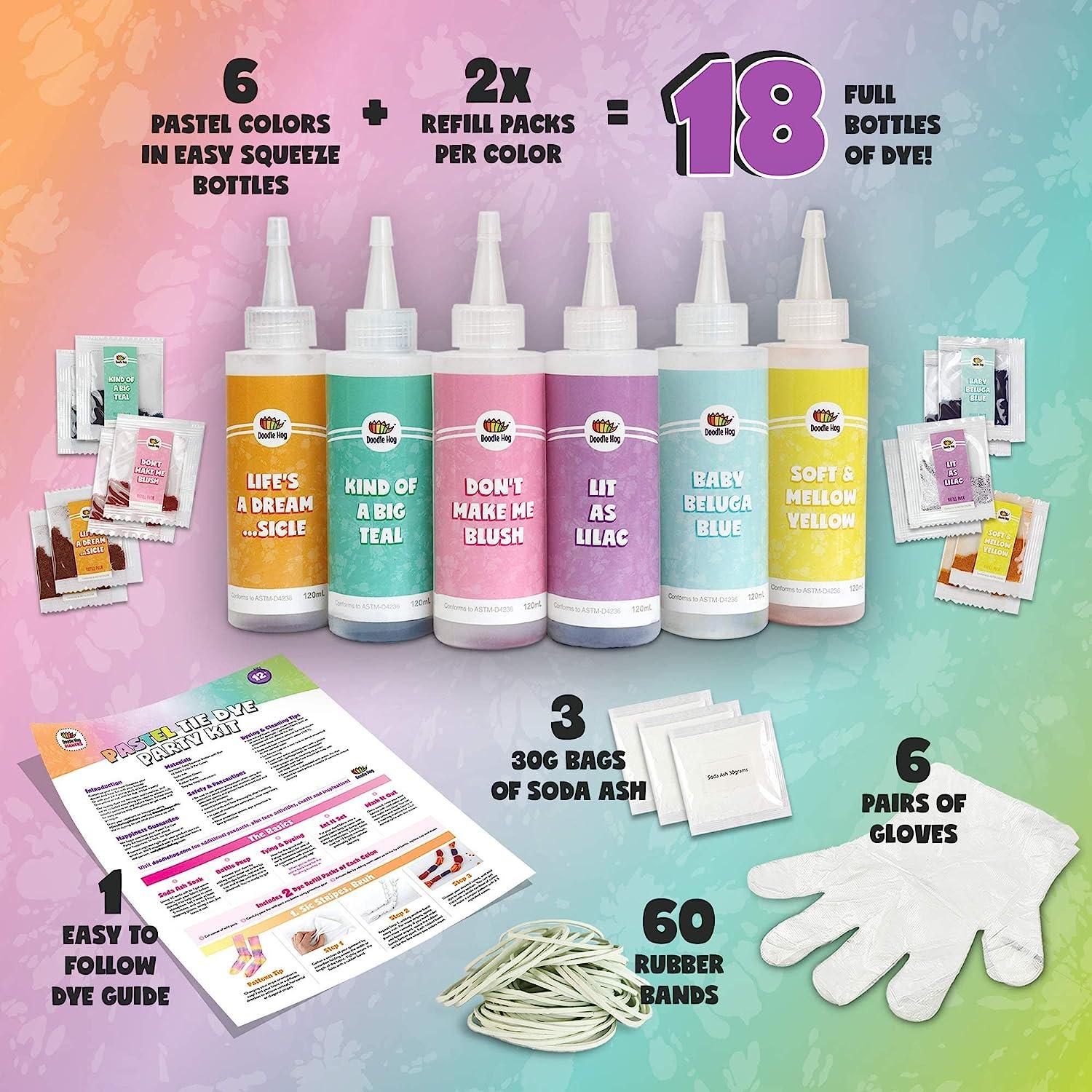 Pastel Tie Dye Kit, DIY Tie Dye Kit, Tydie Kits, Pastel Fabric Dye ...