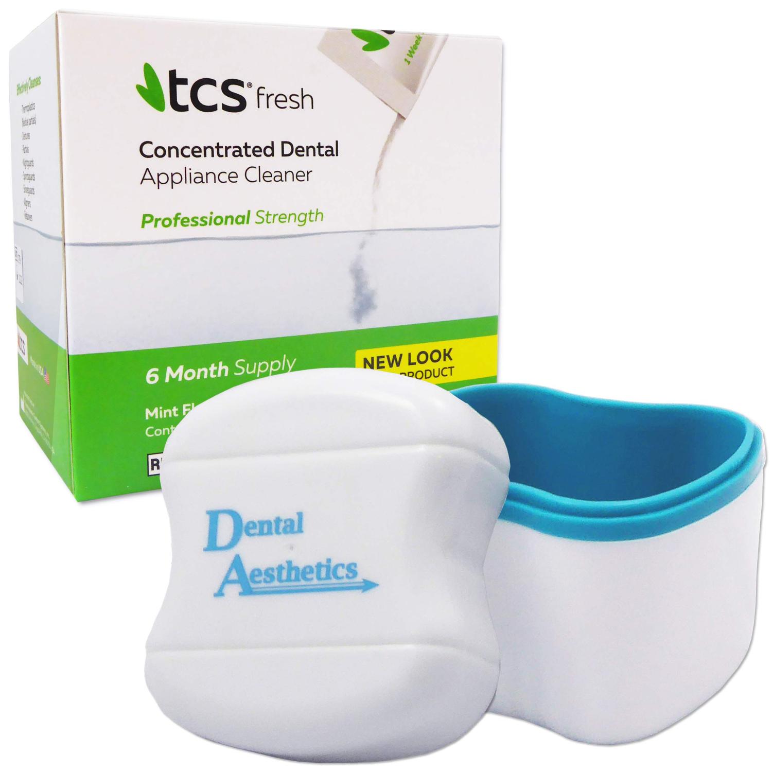 TCS Denture Bath Cleaner - 24 Weekly Concentrated Sachets for Flexible ...