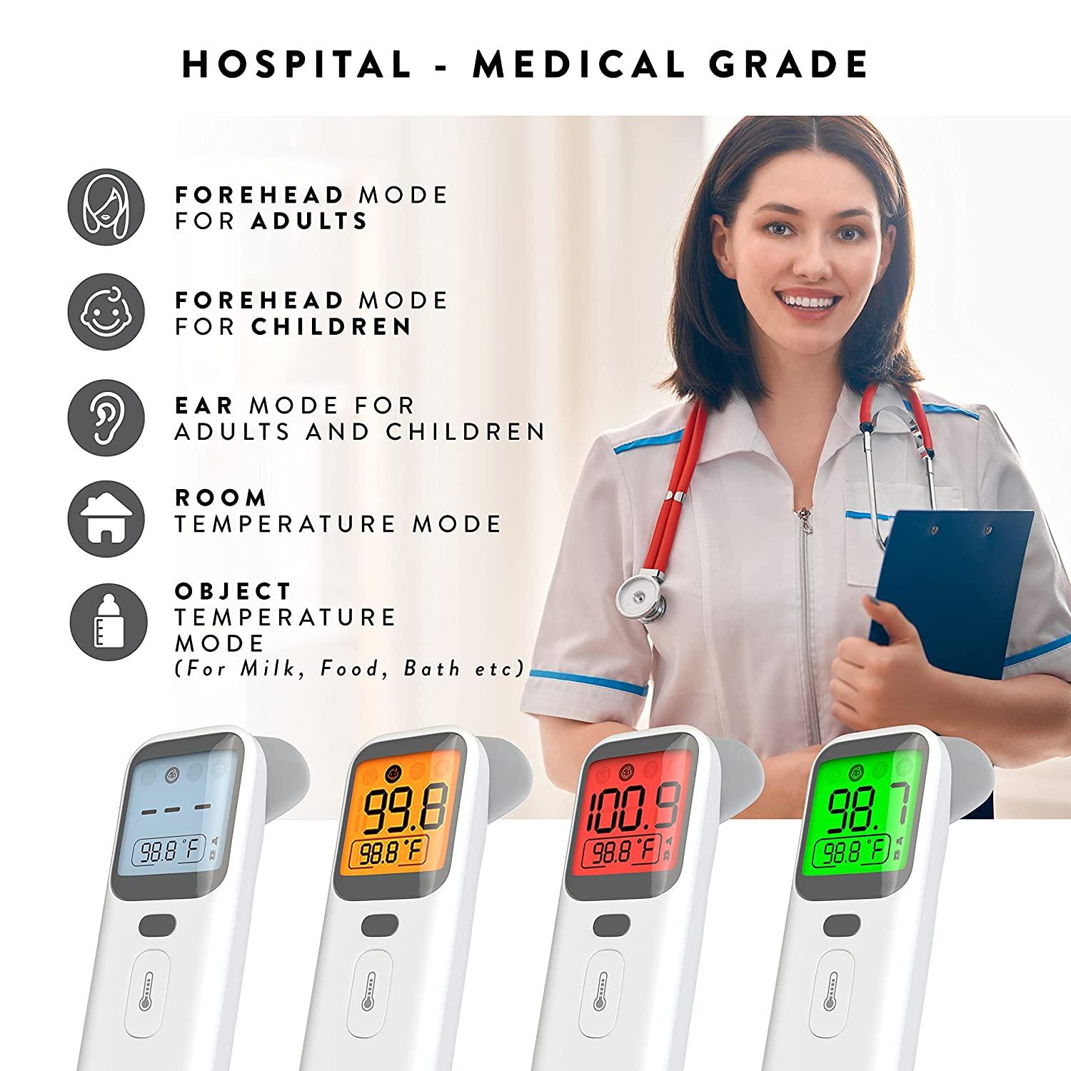 Zoe+Ruth Medical Grade Non-Contact Forehead & Ear Thermometer - Fast ...