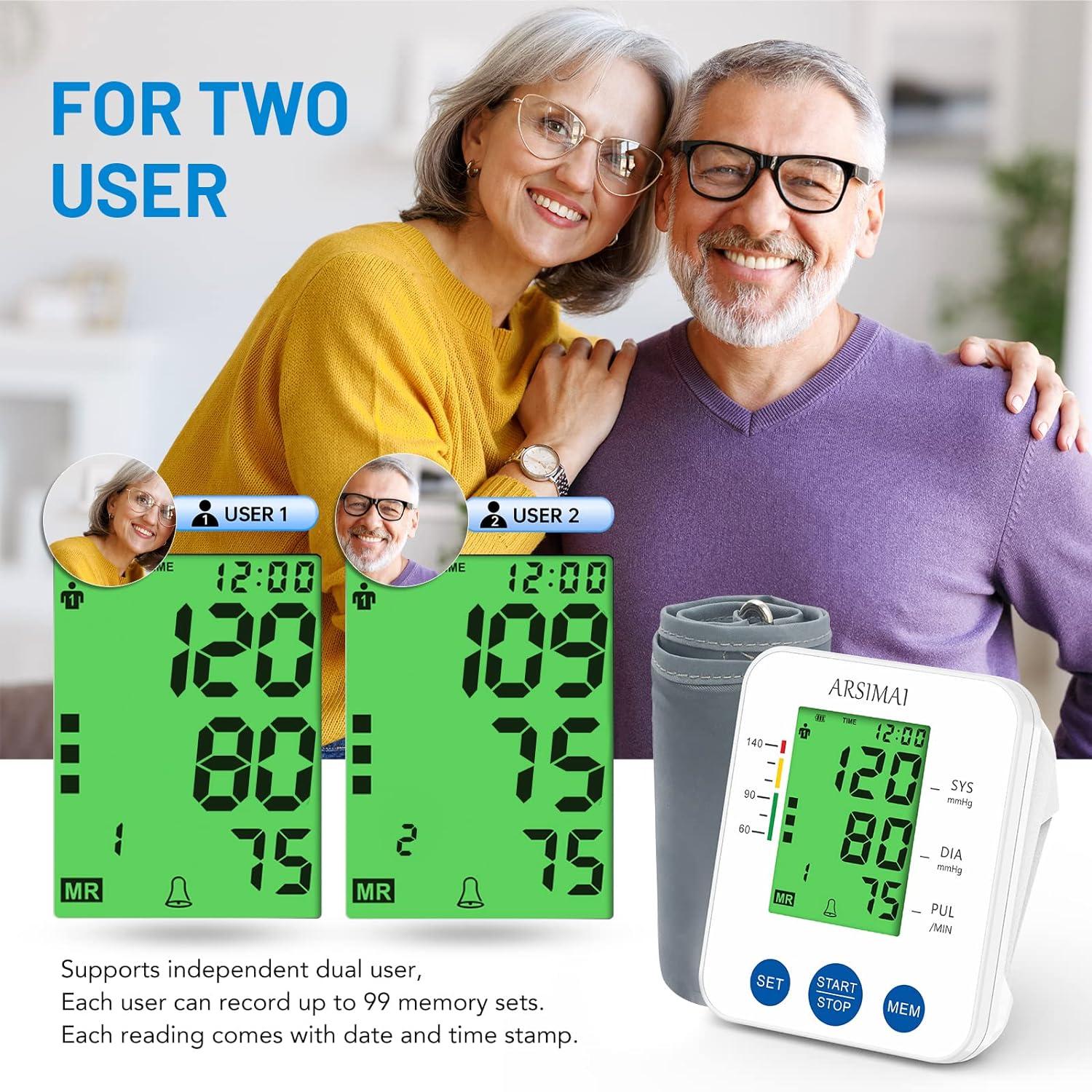 Home Blood Pressure Monitor with Large Cuff & Backlit Screen - 2x99 ...