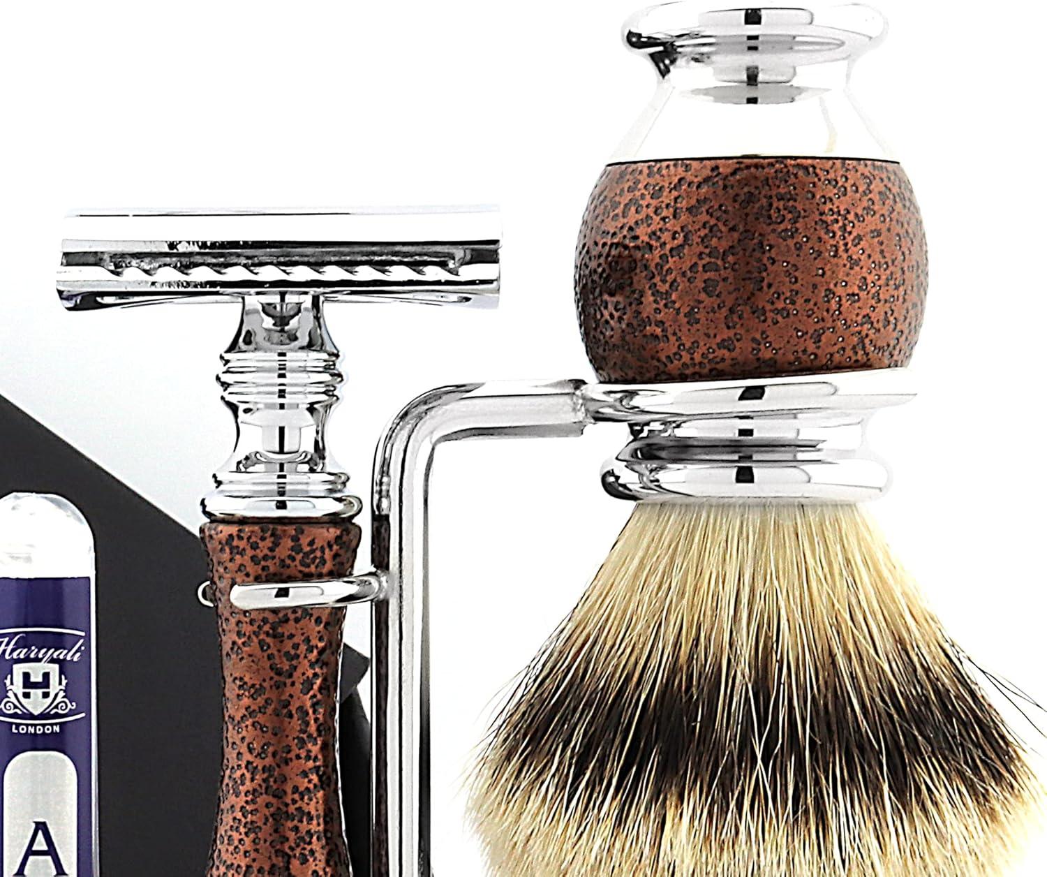 Top Class Men's Shaving Set | Silver Tip Badger Brush DE Safety Razor ...