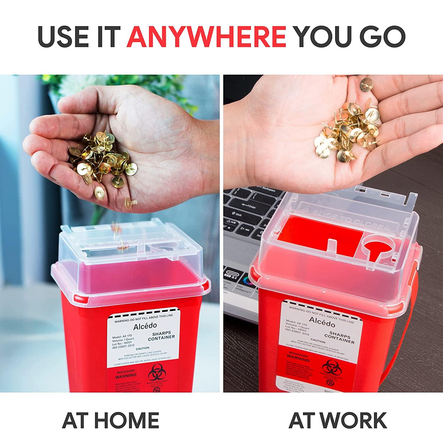 Sharps Container for Home Use and Professional 1 Quart (3-Pack) by ...