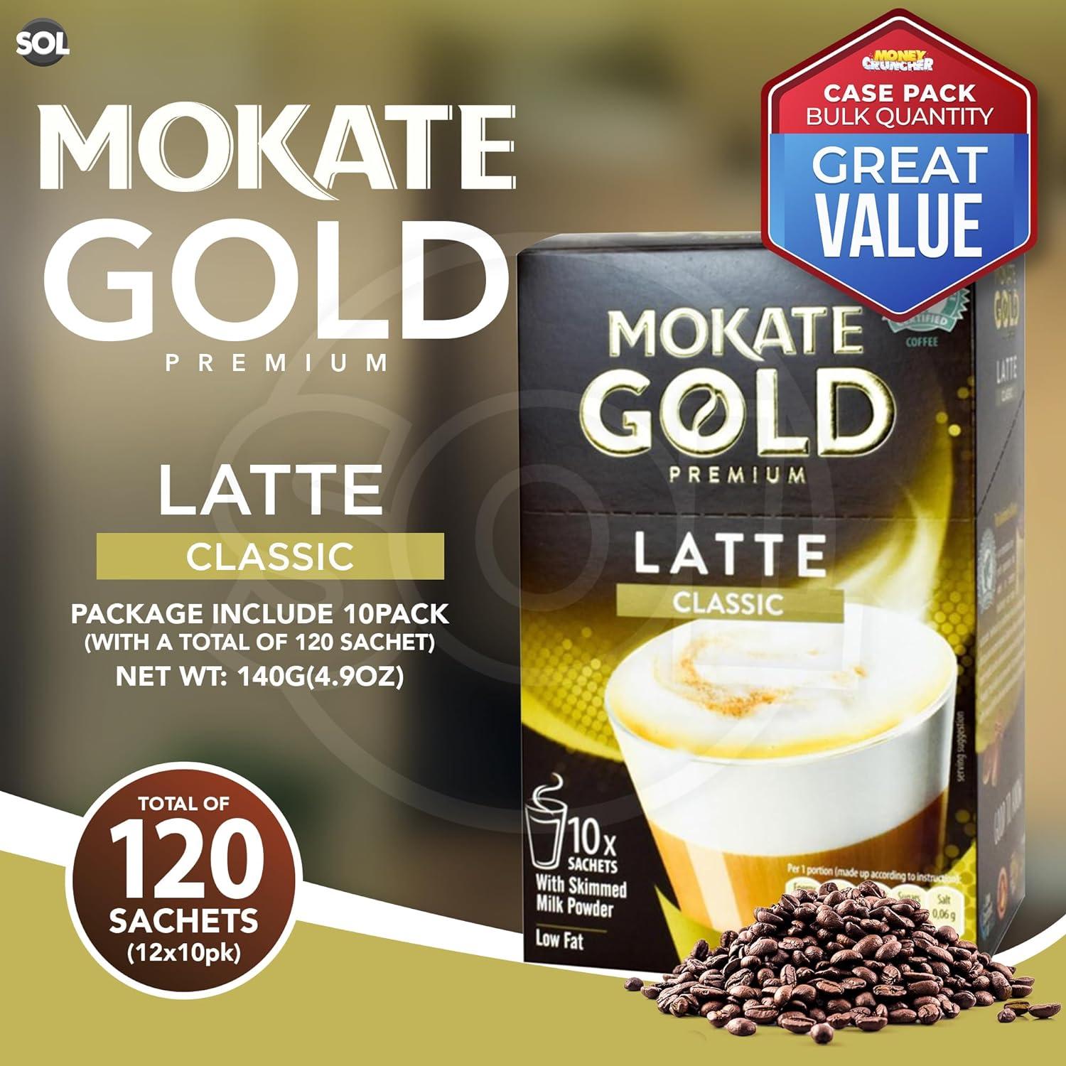 SOL 120pk (12 x 10pk) Mokate Coffee Sachets Latte Classic Sachet Coffee Sticks Instant Coffee ...