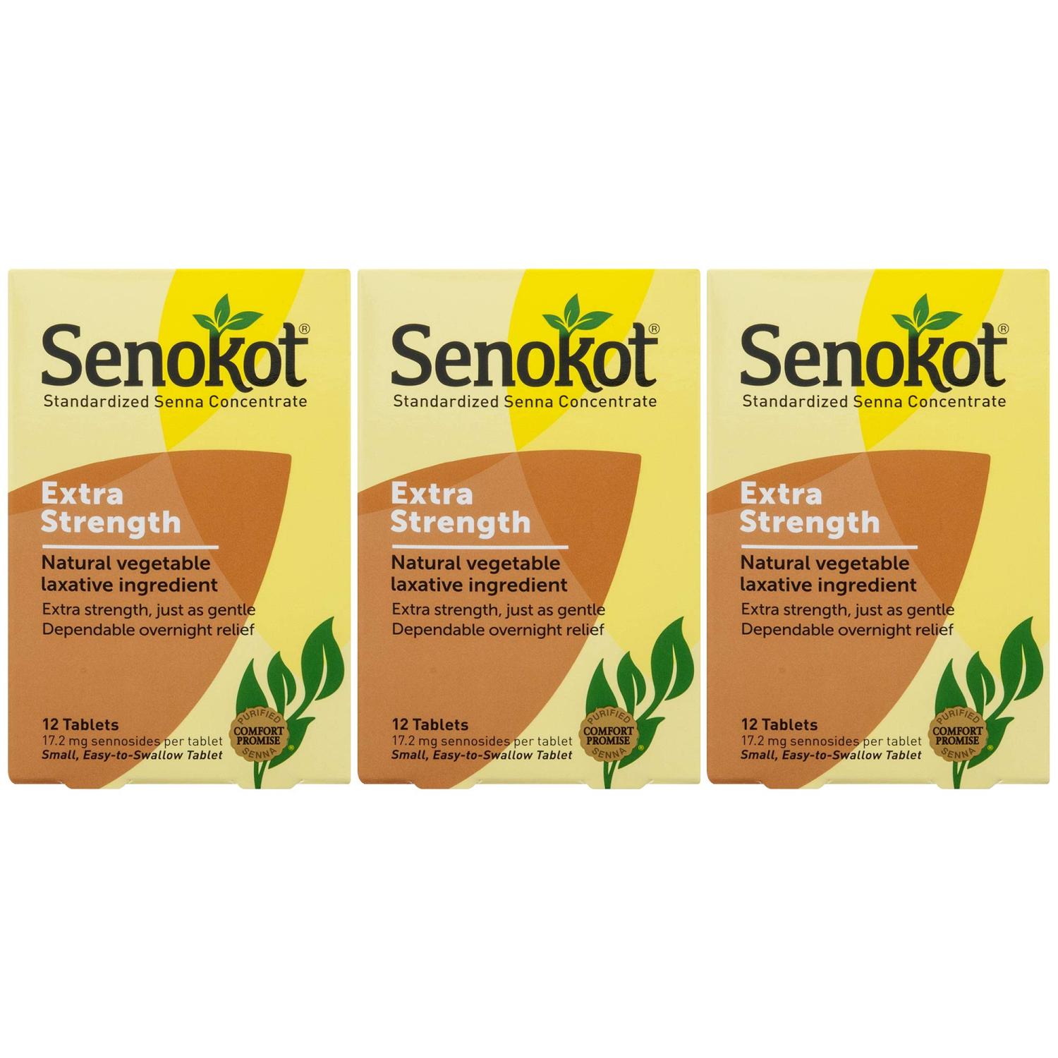 Senokot Extra Strength Natural Vegetable Laxative - 36 Count Pack for ...