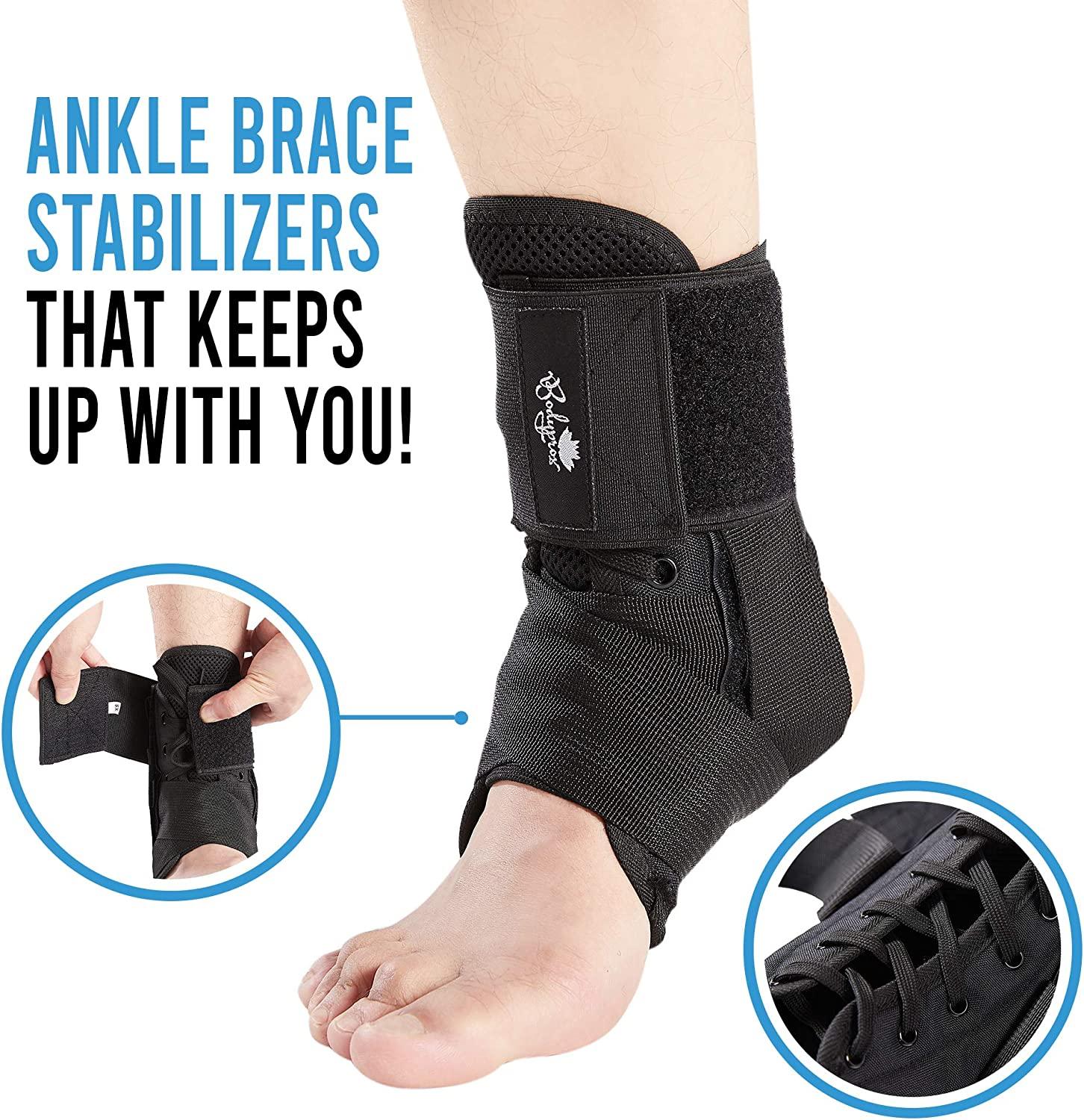 Lace Up Ankle Support Brace Stabilizer for Sprained Ankle - Small Size ...