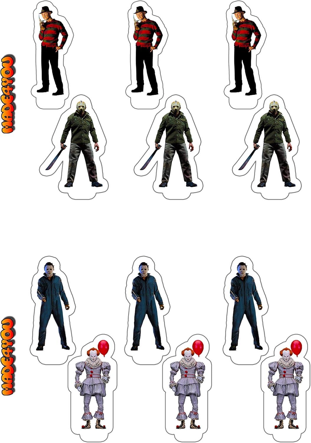 Made4You Halloween Horror Film Icons - Edible Cupcake Toppers - Stand ...