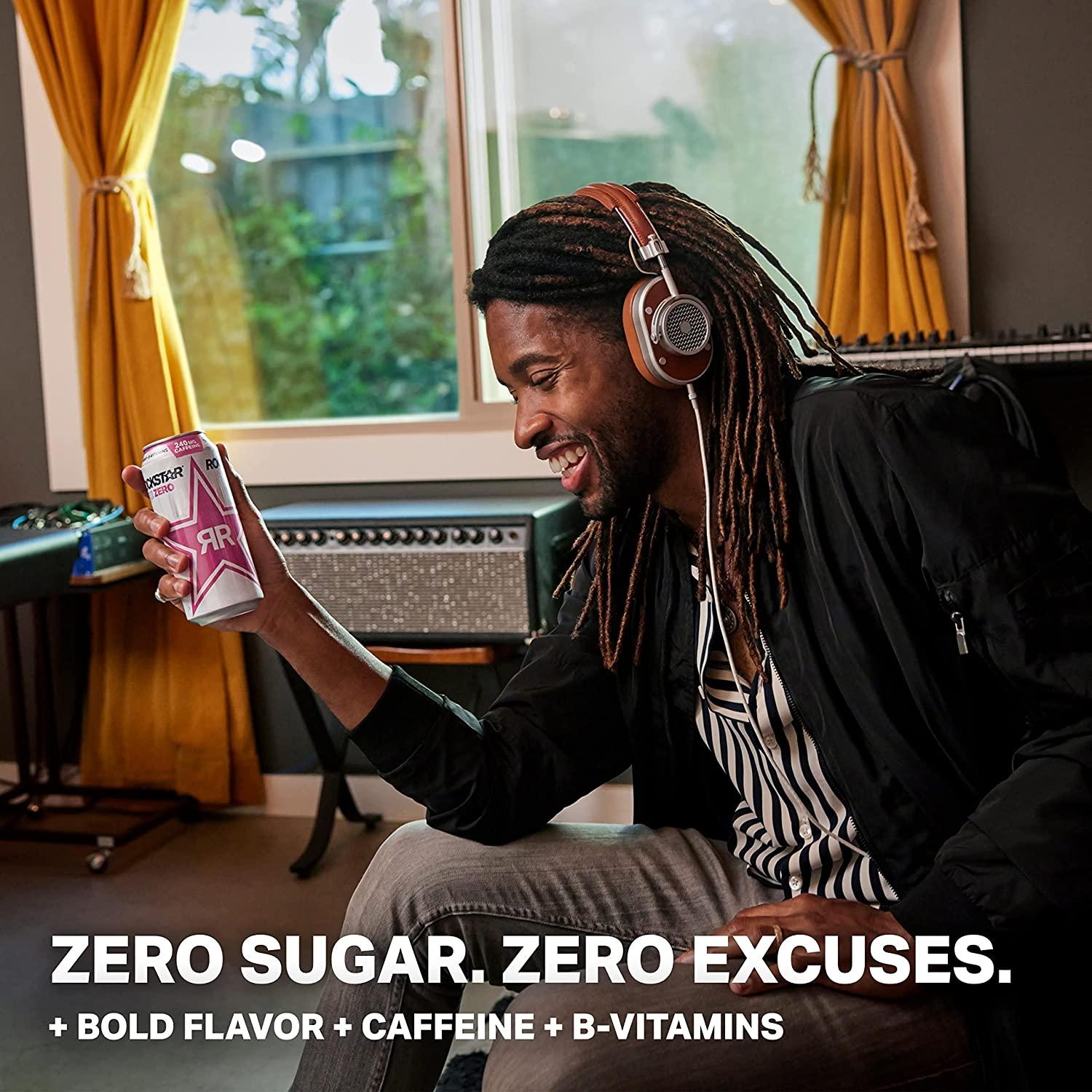 Rockstar Pure Zero Fruit Punch Energy Drink 16oz Cans (12 Pack) - 0 ...