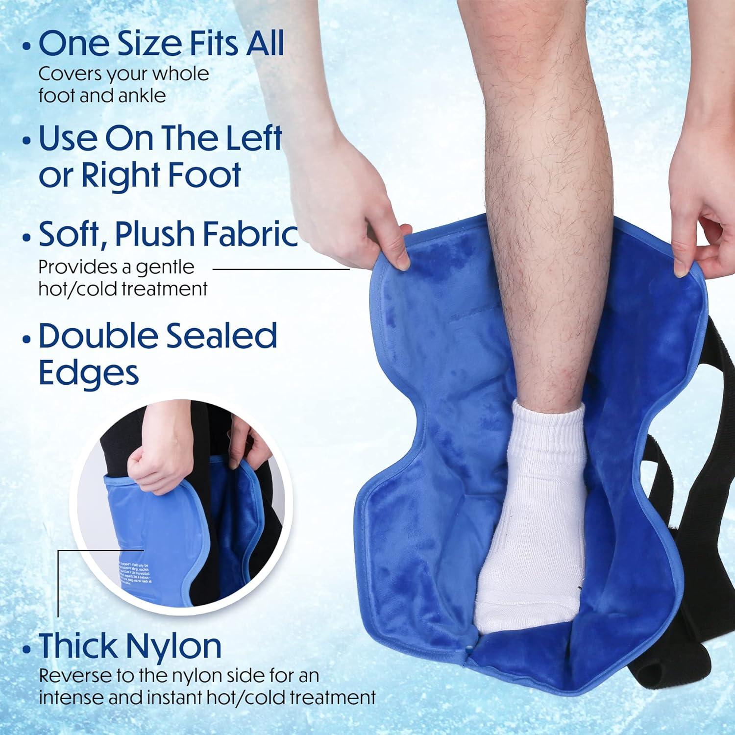 Large Foot Ankle Ice Pack Wrap for Achilles Tendonitis & Plantar ...