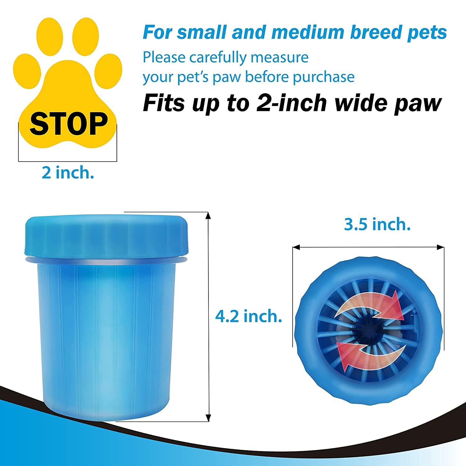 Portable Dog Paw Cleaner - 360 Silicone Washer Cup for Small & Medium ...