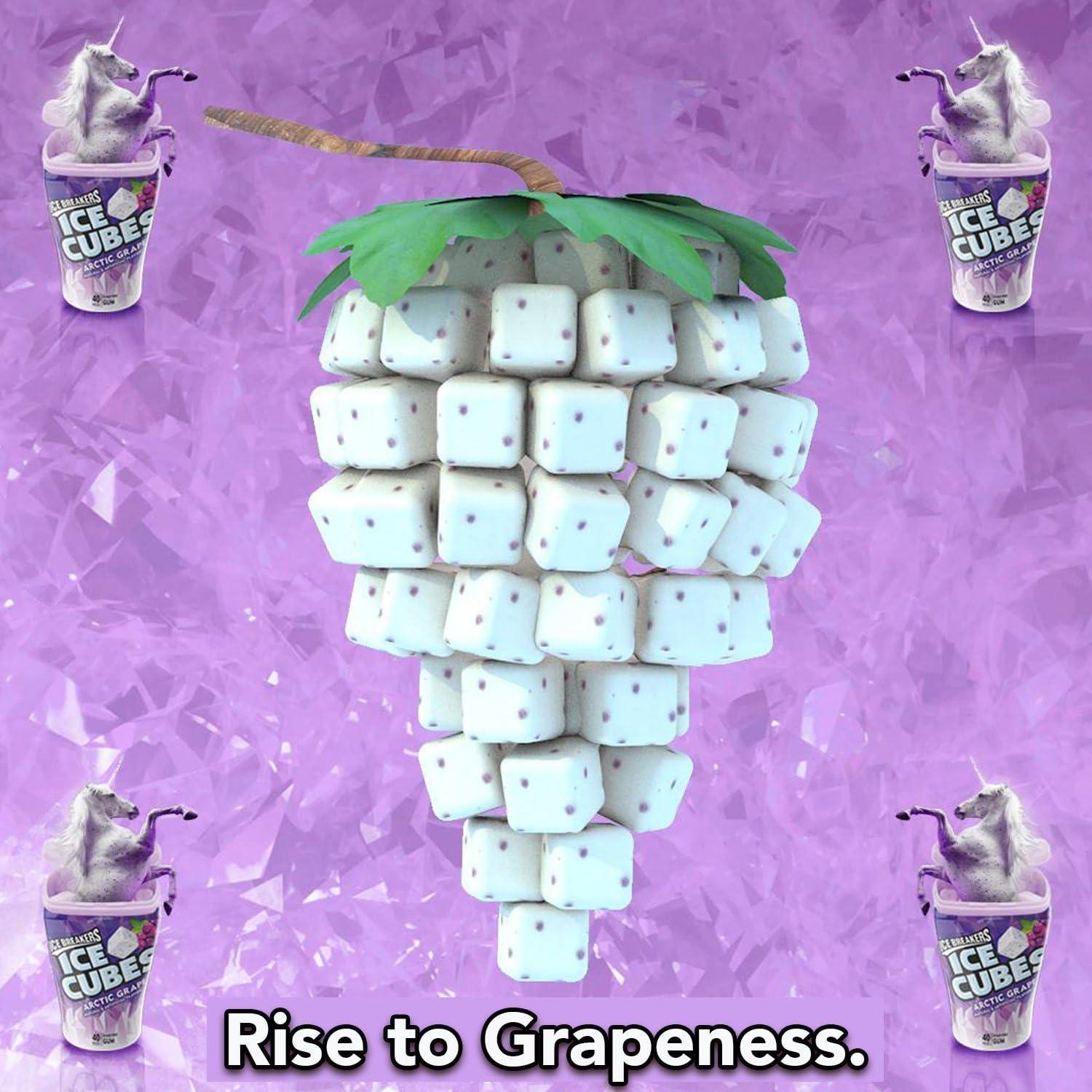 ICE BREAKERS ICE CUBES Sugar Free Gum Arctic Grape 40 Piece Arctic ...