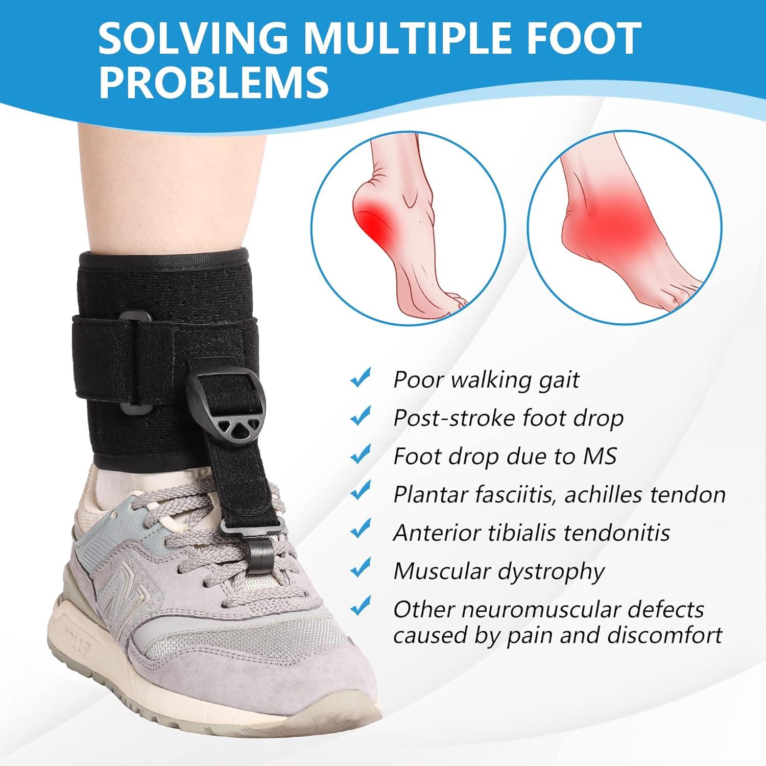 Joingood AFO Foot Drop Brace for Walking - Adjustable Soft Foot Up ...